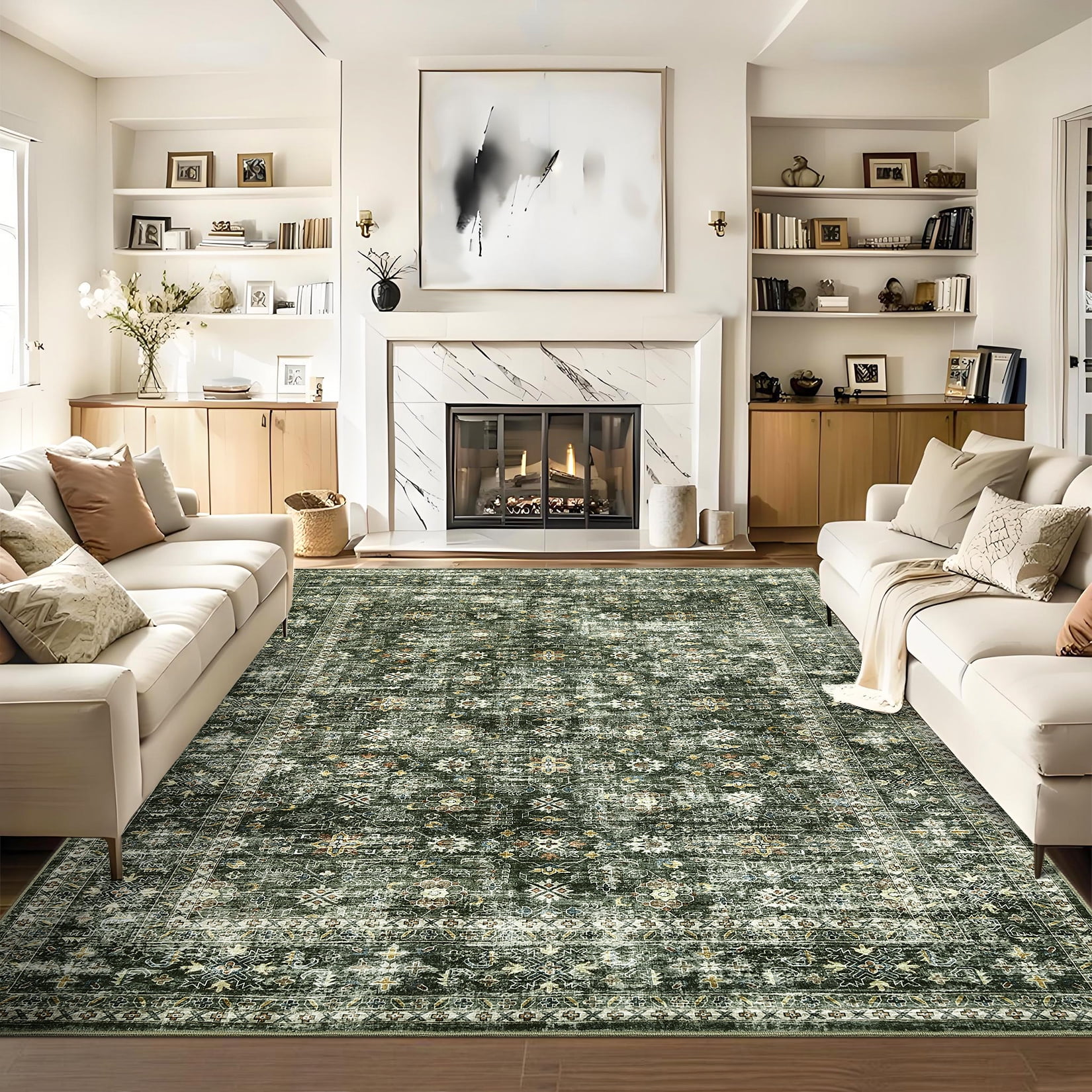 Hasoo Indoor Area Rug 5' x 7' Rugs for Living Room Vintage Floral ...