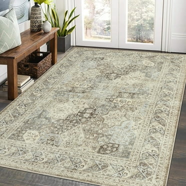 ReaLife Rugs 3' X 5' Machine Washable Eco-Friendly Vintage Distressed ...