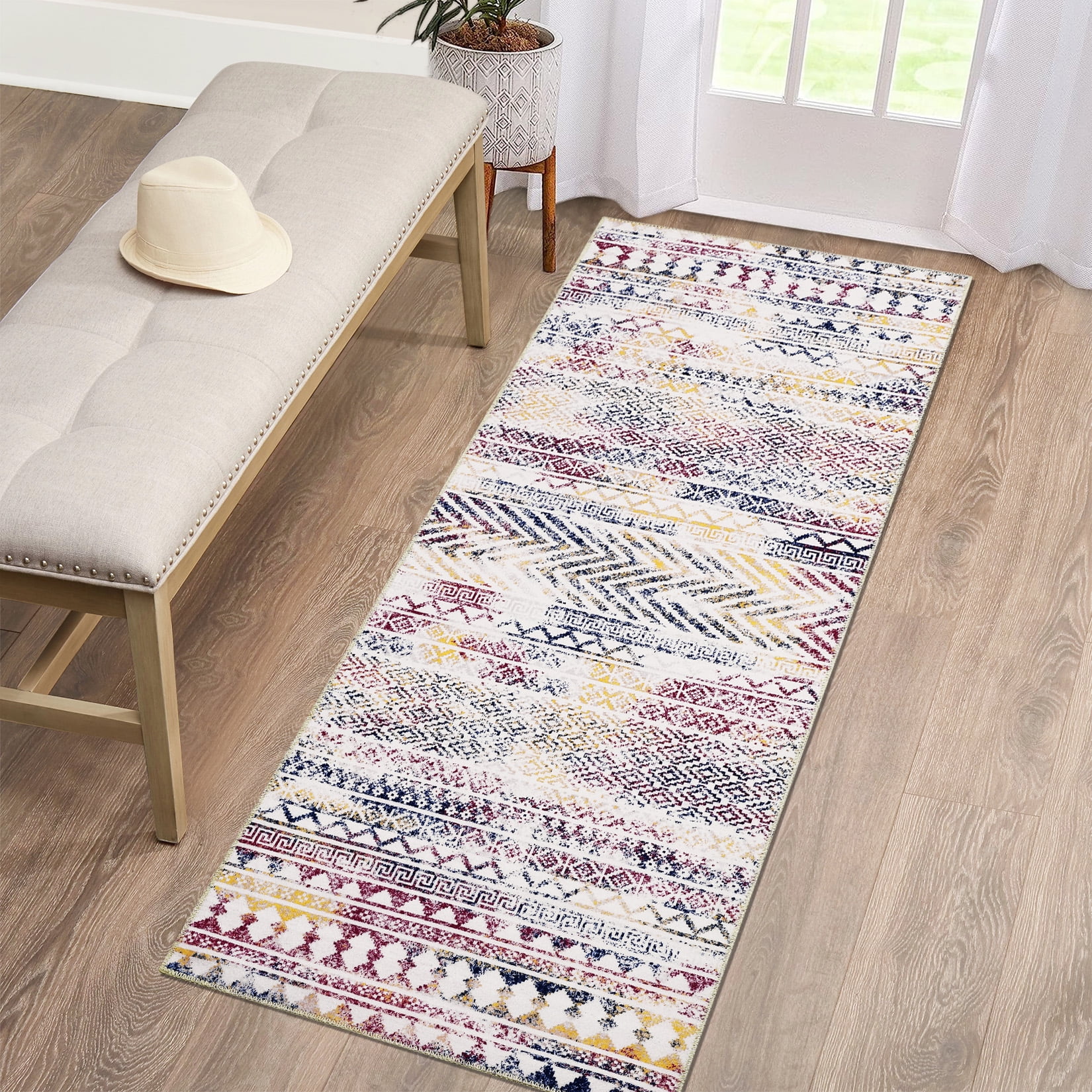 Hasoo Modern Decorative Runner Rug, Colorful Abstract Lines, Quality ...