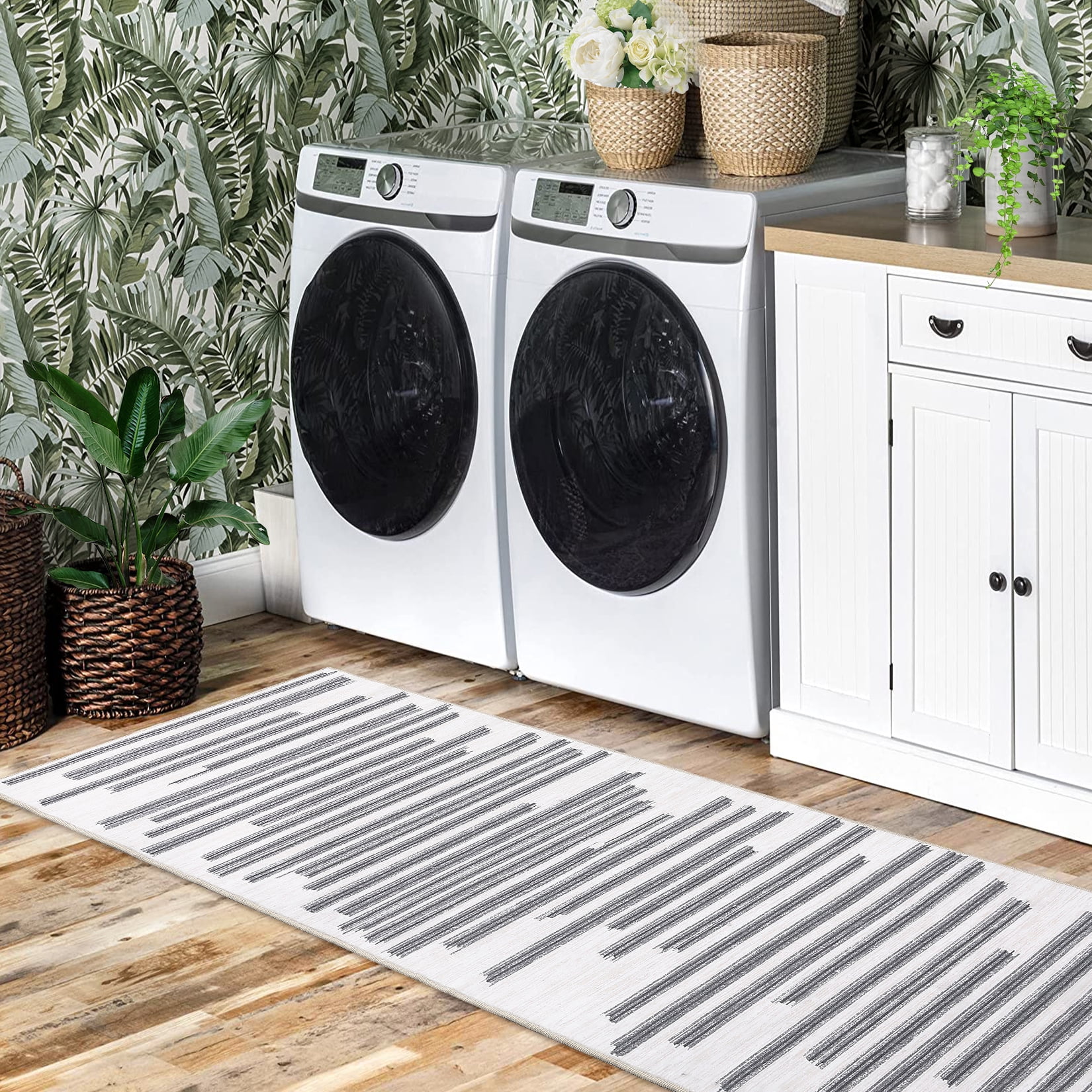 Hasoo Modern Rug Geometric Lines Area Rug for Living Room Bedroom ...