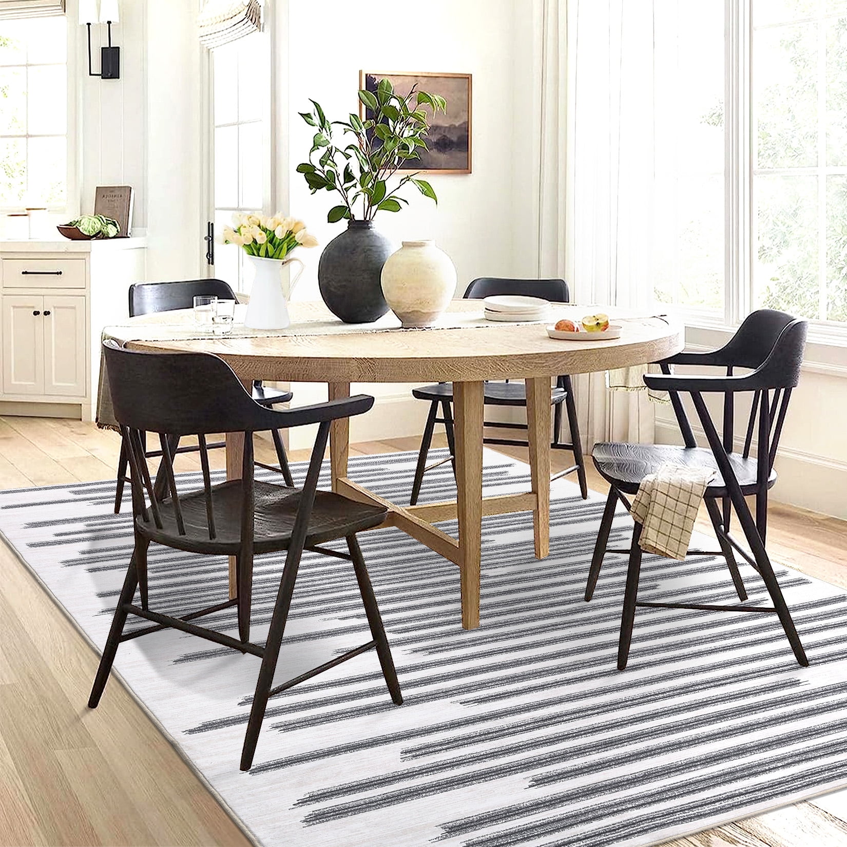 Hasoo Modern Rug Geometric Lines Area Rug for Living Room Bedroom ...