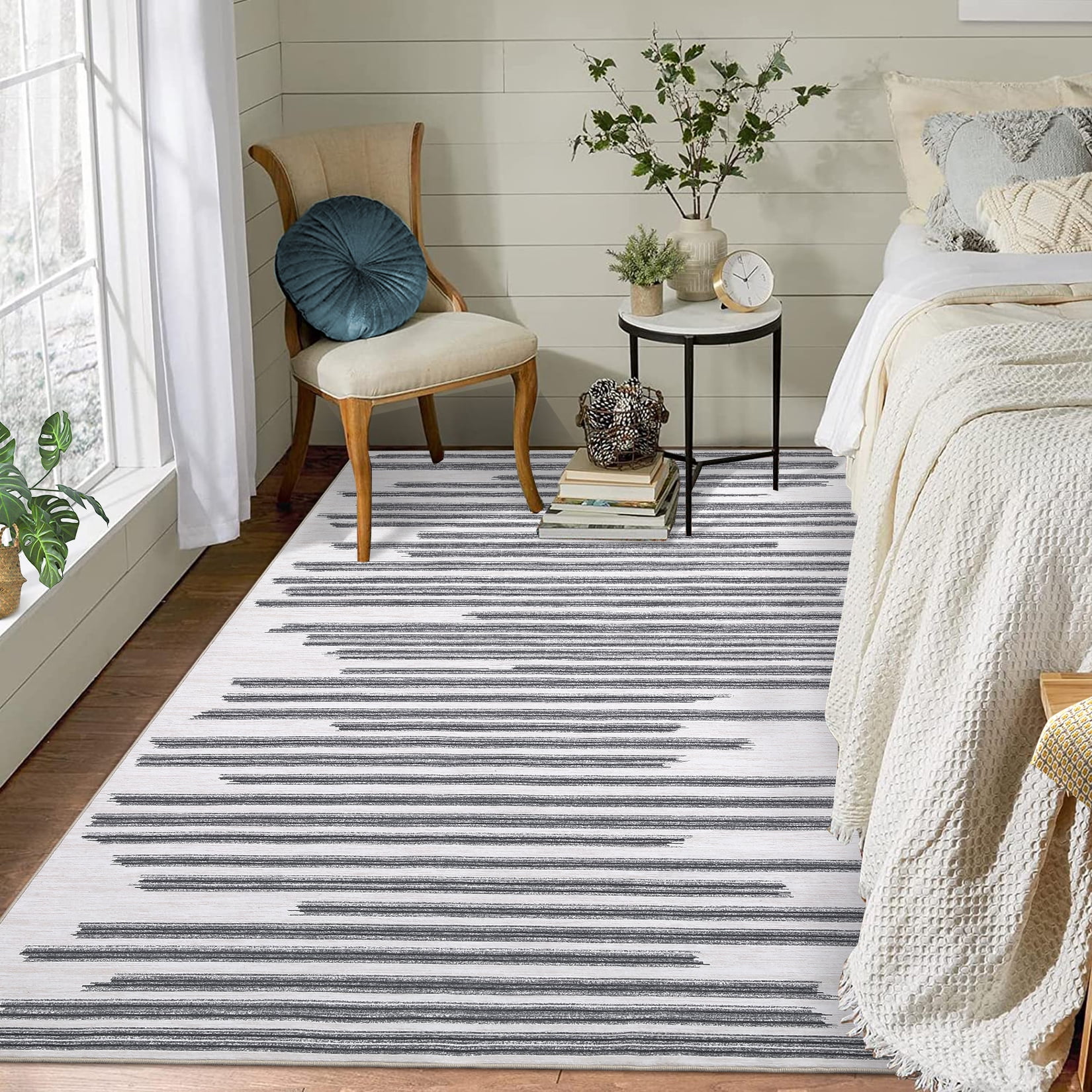 Hasoo Modern Rug Geometric Lines Area Rug for Living Room Bedroom ...