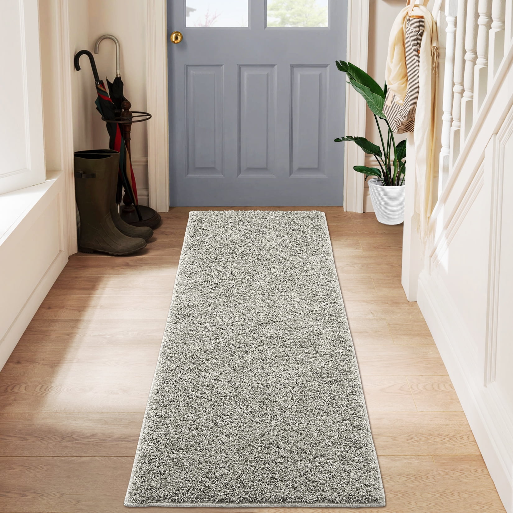 Hasoo Modern Runner Rug 2' x 8' Shaggy Runner Rug with Rubber Backing ...