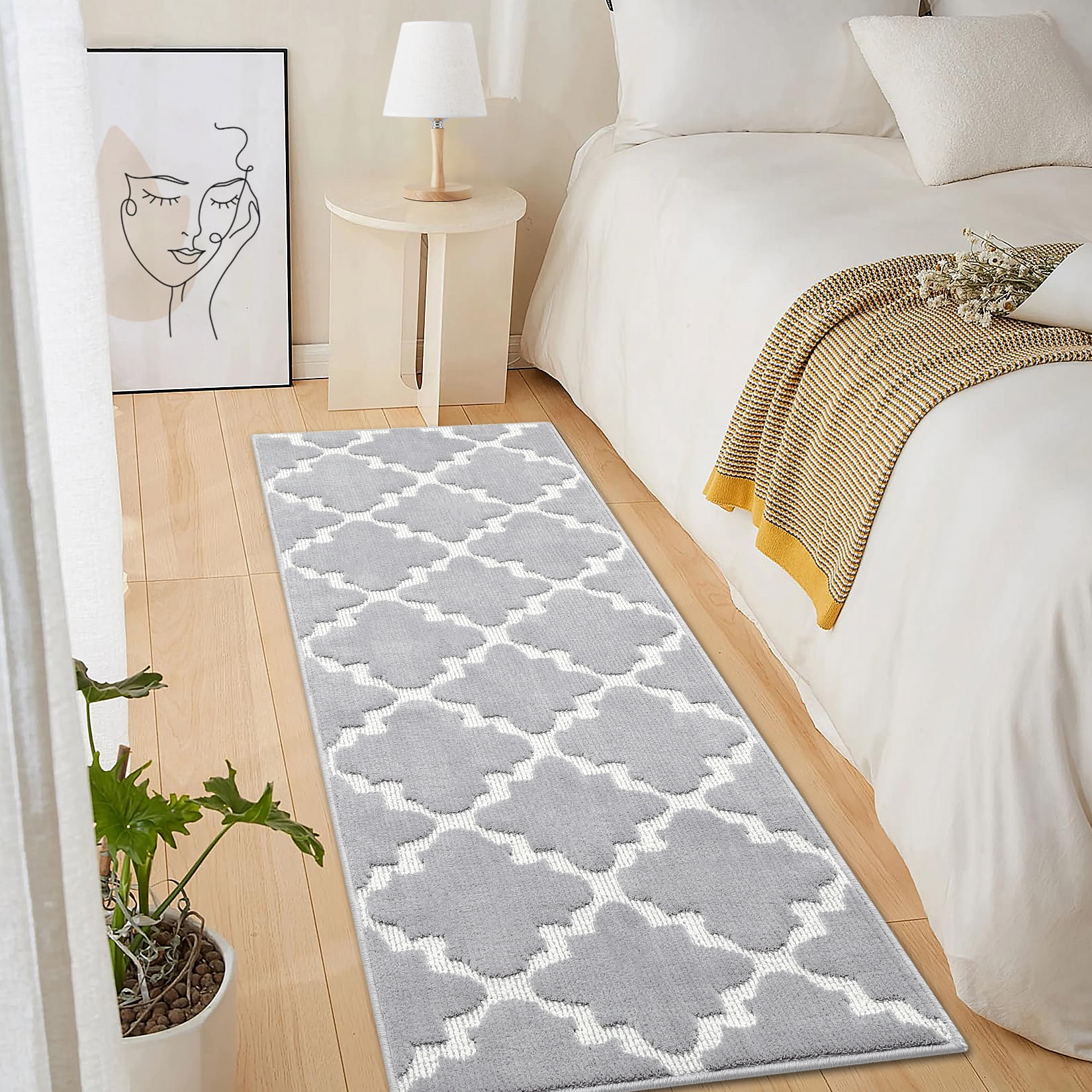 Hasoo Rolled Rug Moroccan Jacquard Dot Plastic Non-Woven Bottom Rug ...