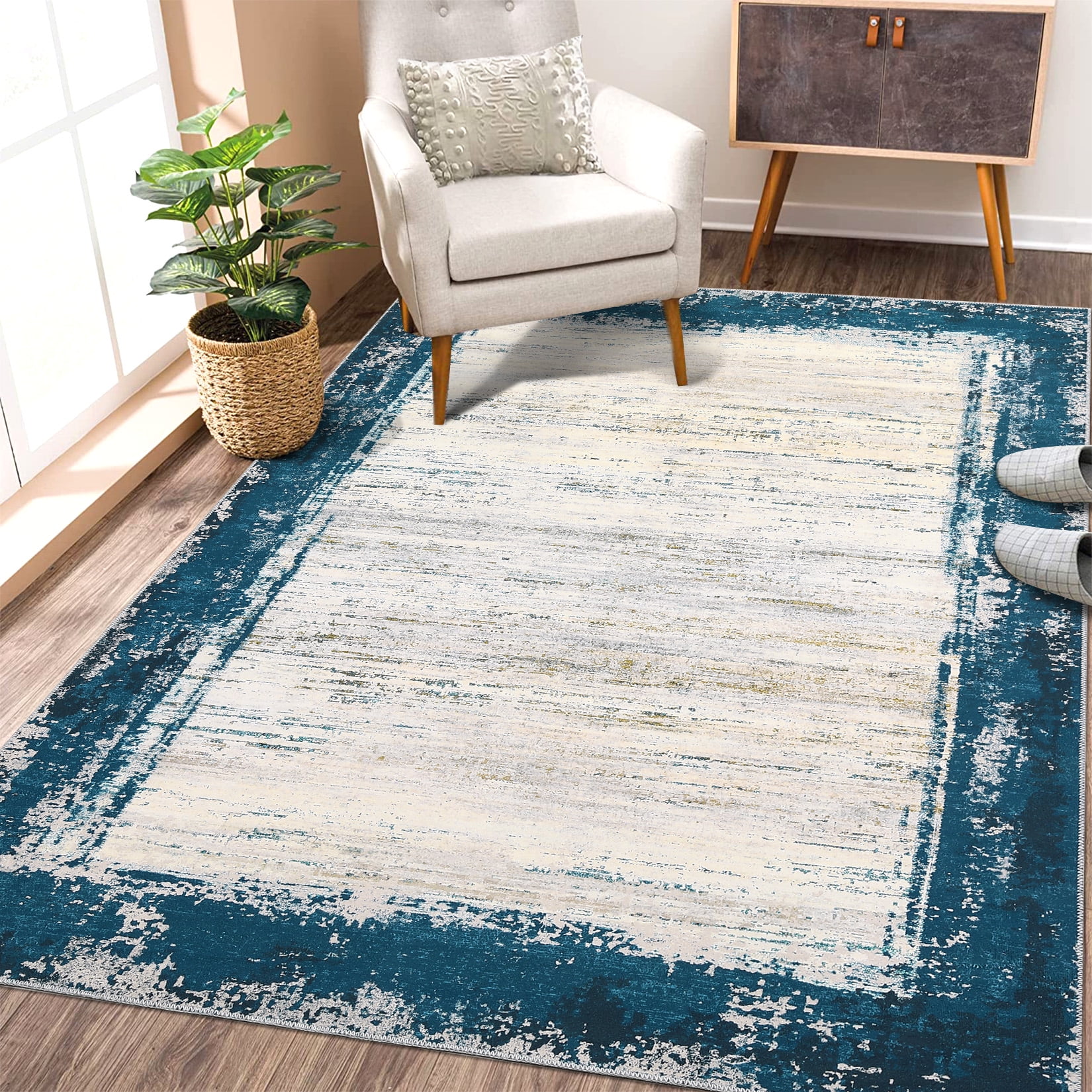 Hasoo Rug Indoor Area Rug Modern, Easy Cleaning Carpet for Living Room ...