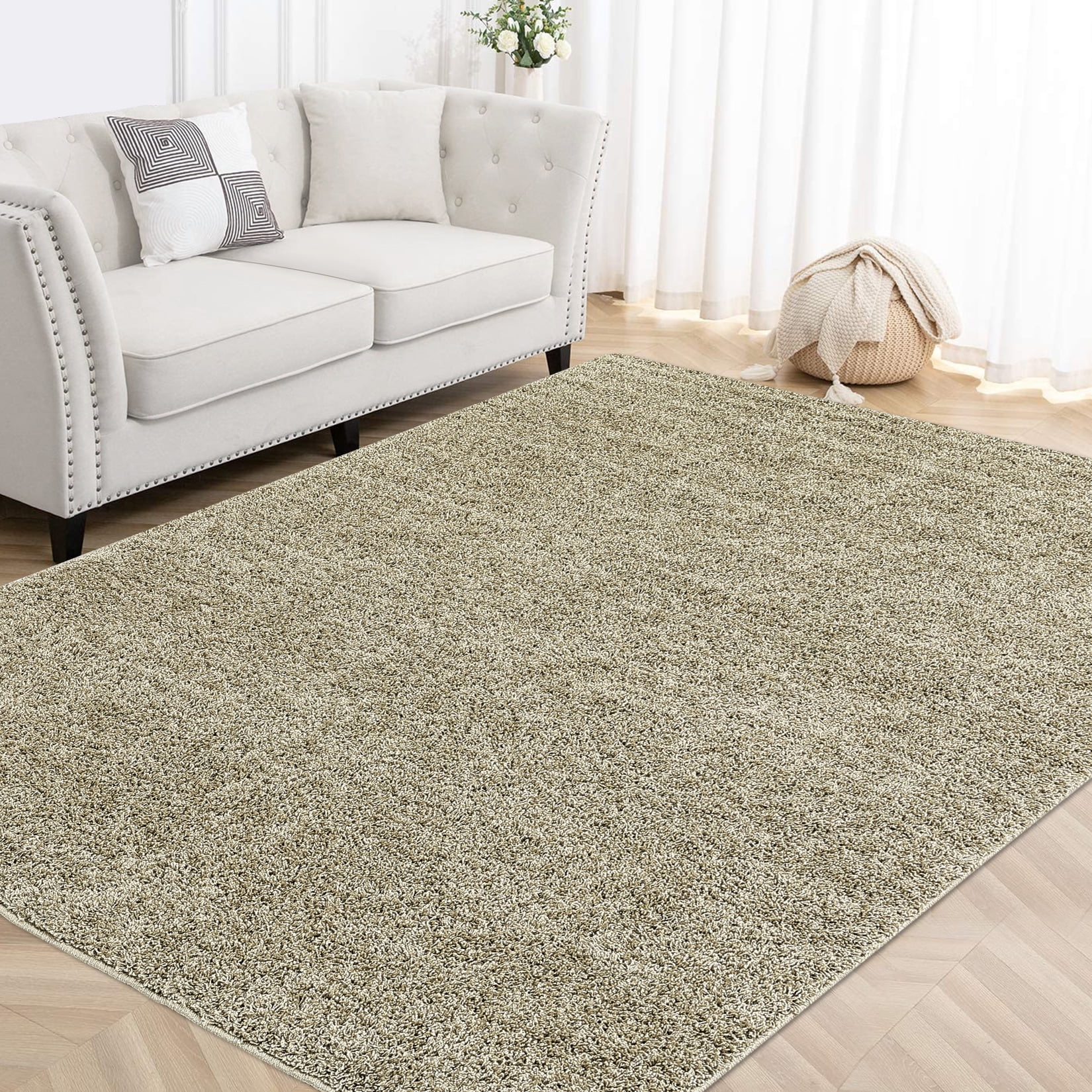 Hasoo Soft Plush Shaggy Rug 6' x 9' Area Rugs for Living Room Non ...