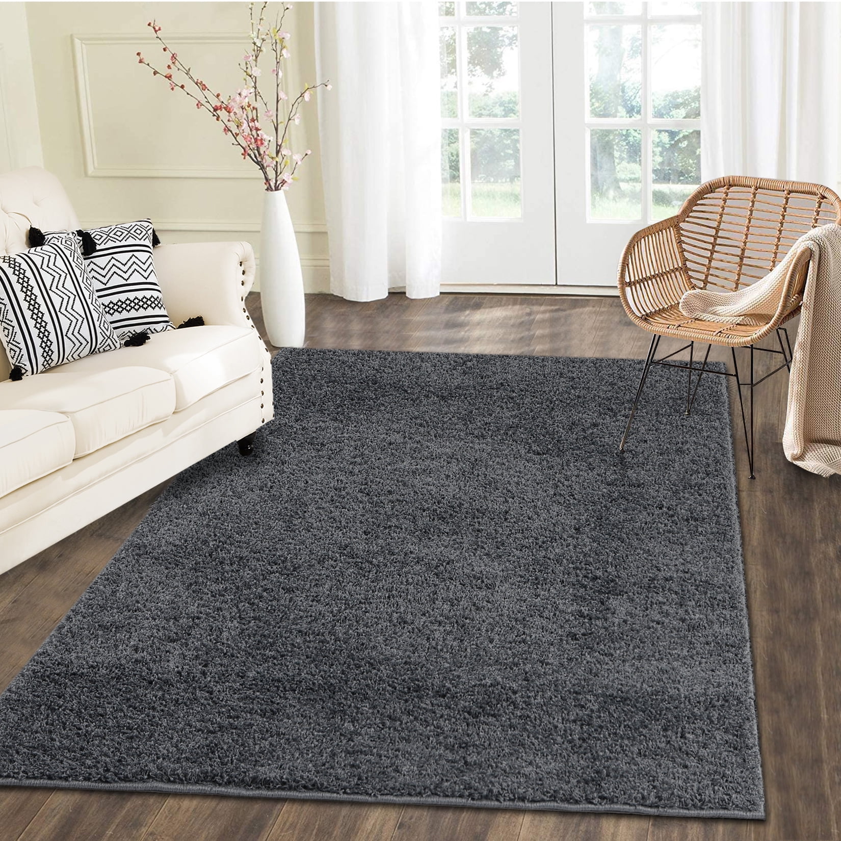 Hasoo Solid Shag Area Rug 10x13 ft Luxury Plush Indoor Rug Cozy Plush ...