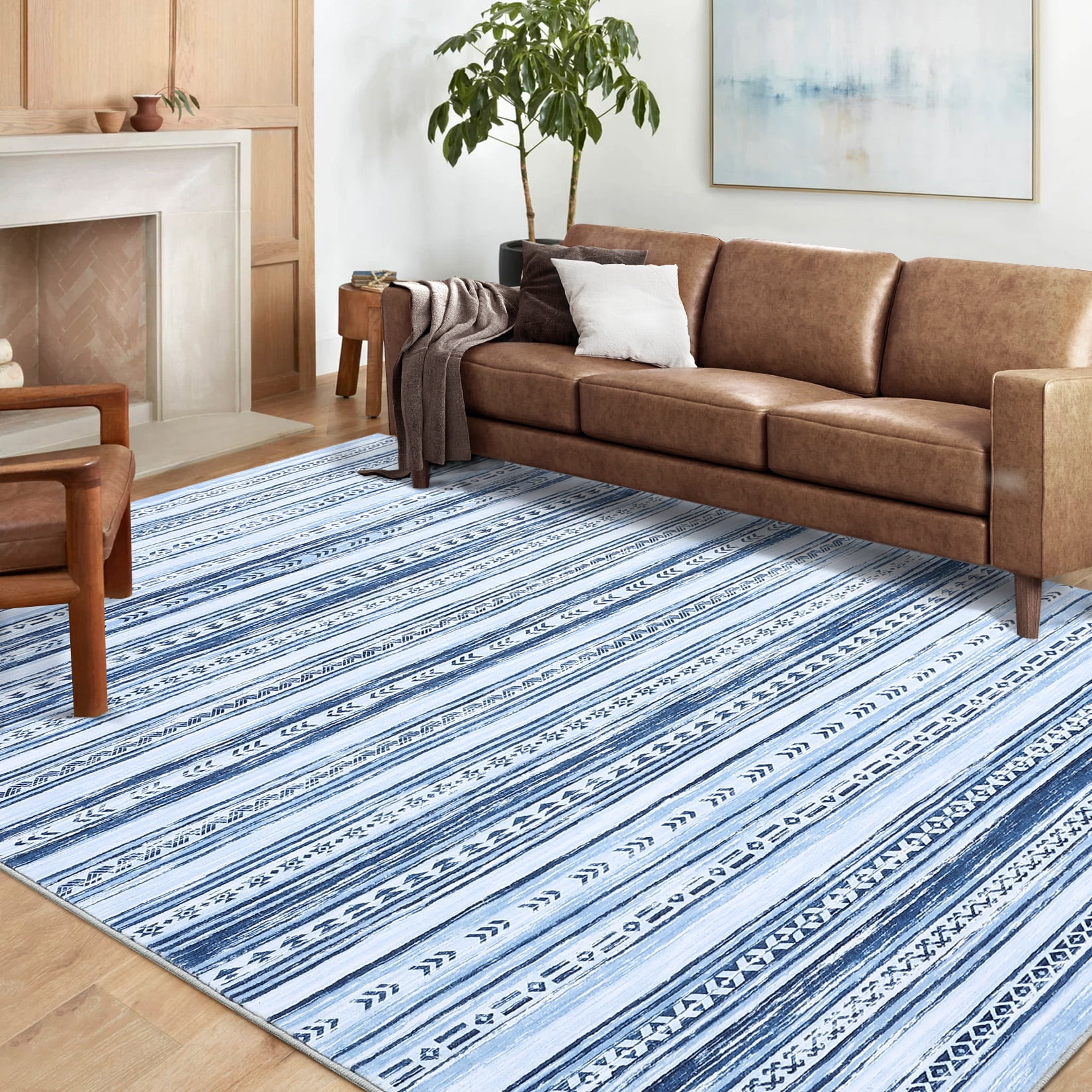 Hasoo Vintage Foldable Rug 8' x 10' Traditional Floral Rug Boho Rug ...