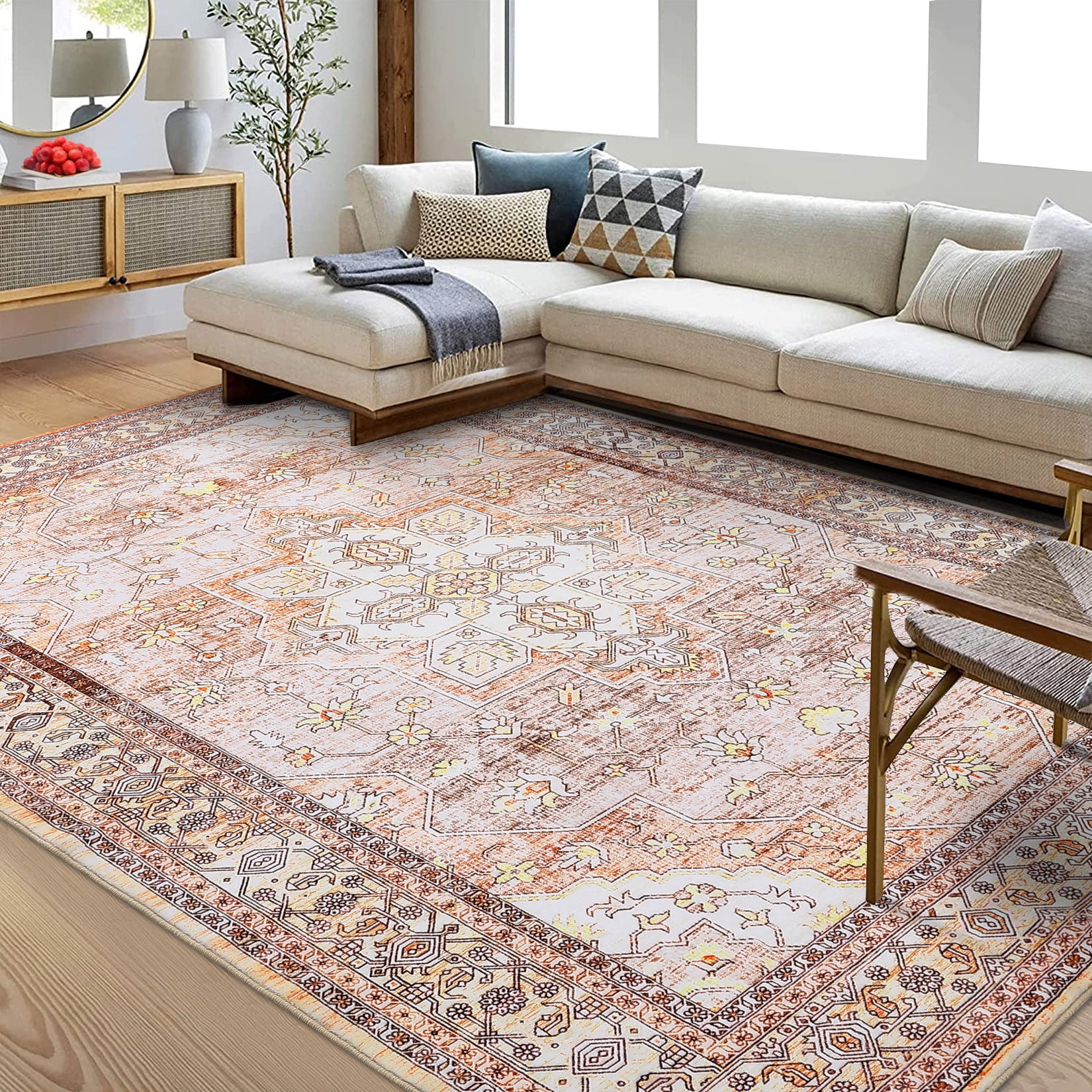 Hasoo Vintage Washable Rug Persian Tribal Area Rug for Living Room ...