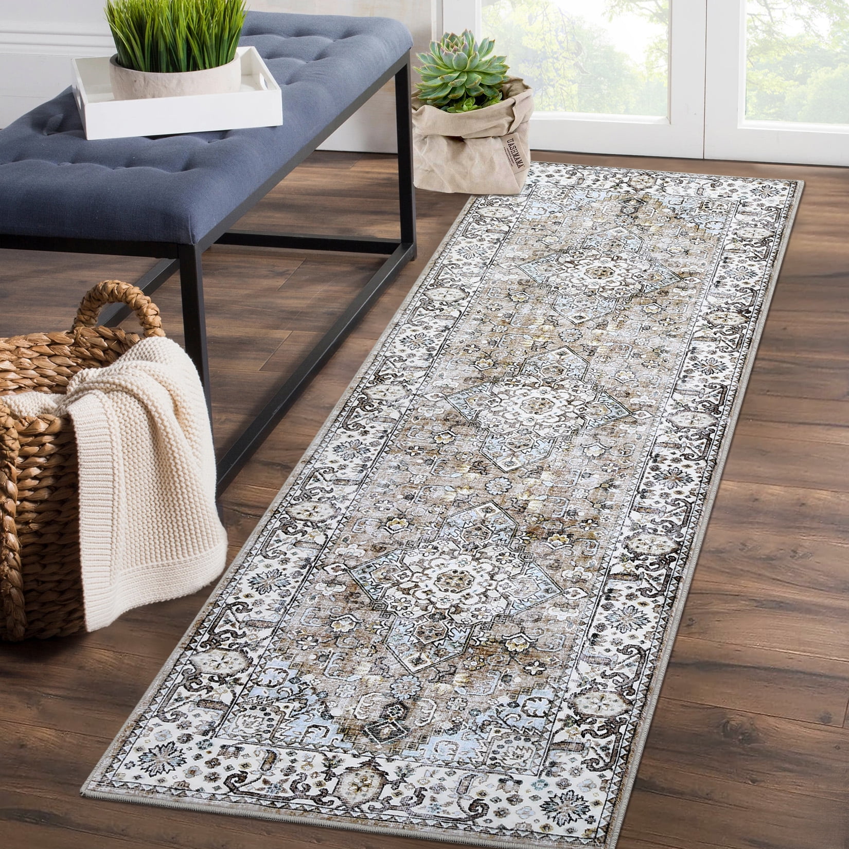 Hasoo Washable Runner Rug 2' x 6' , Non Slip, Stain Resistant ...
