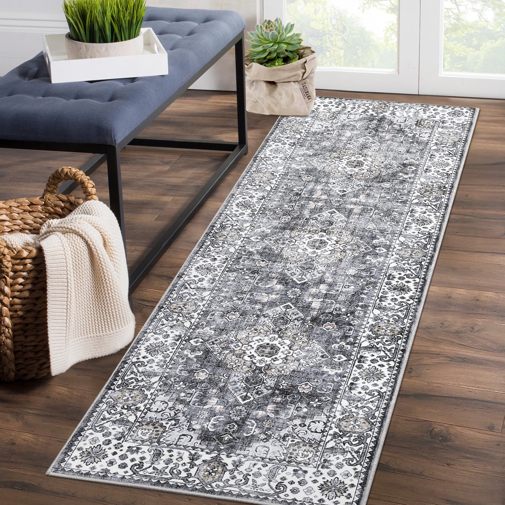 Hasoo Washable Runner Rug 2' x 6' , Non Slip, Stain Resistant ...