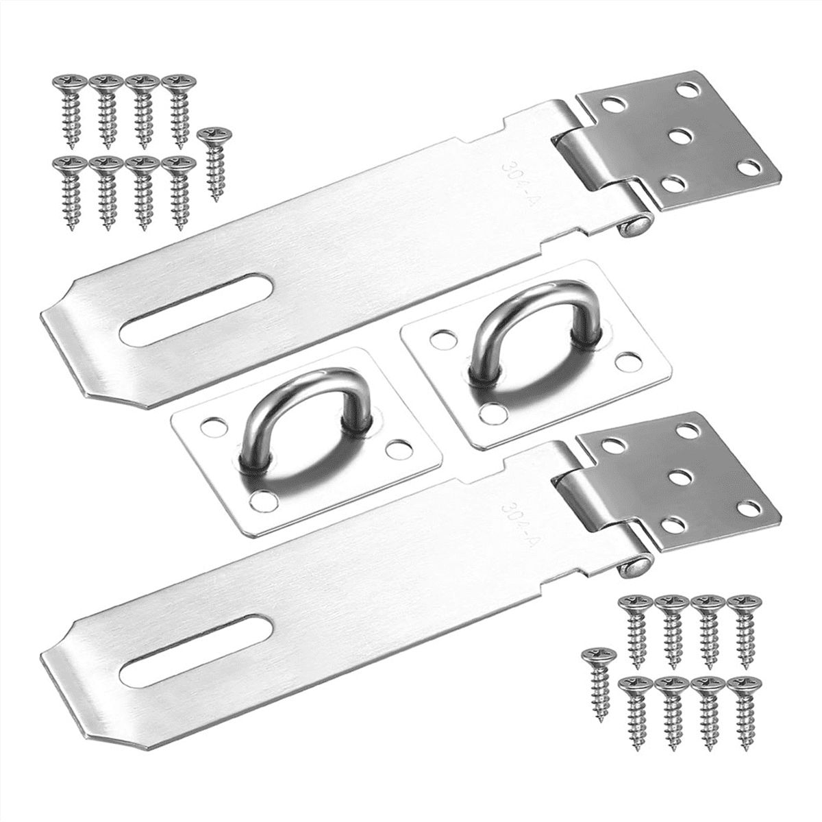 Hasp Locks, Set of 2, 5 Inch Padlock Catch, Door Lock with 18 Screws ...