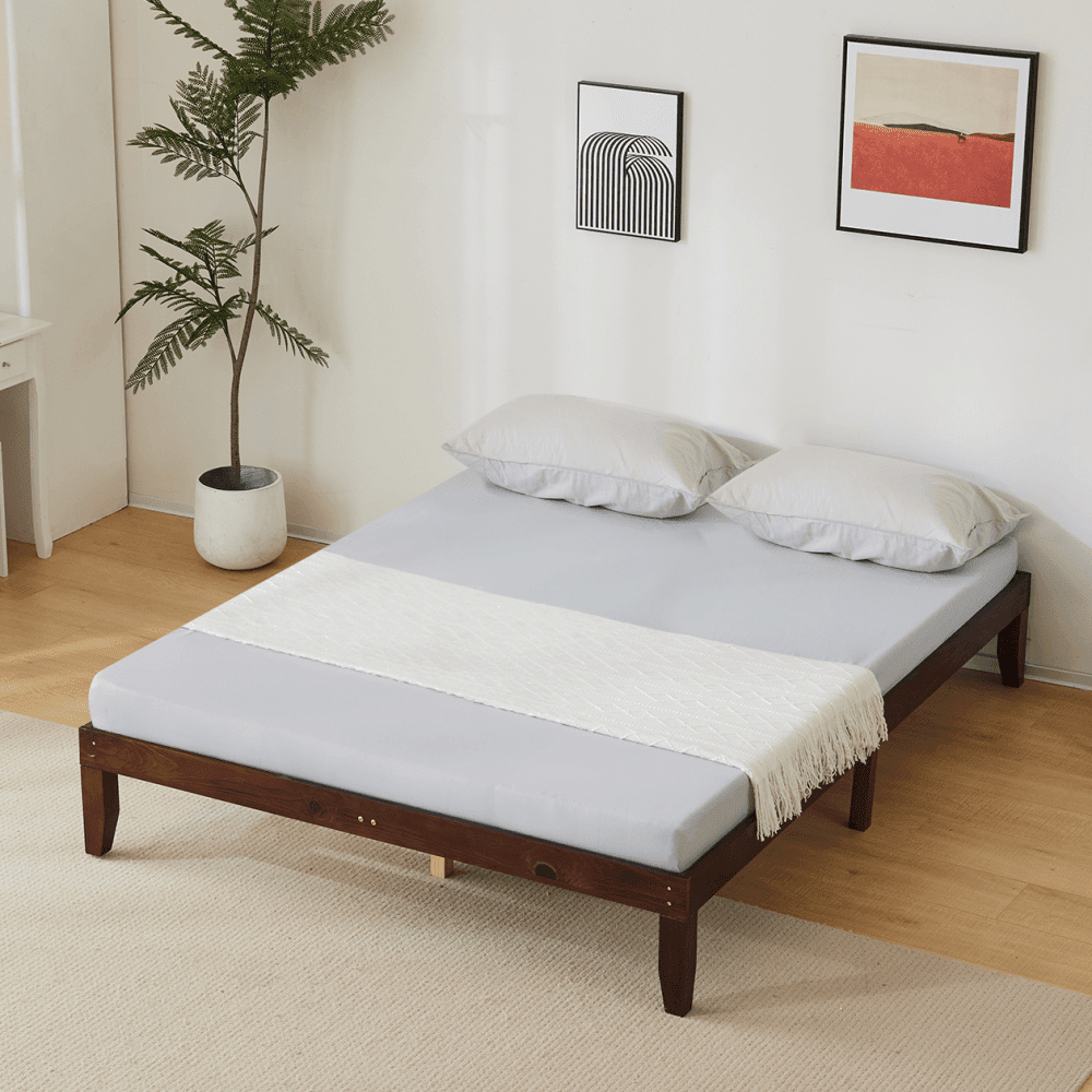 Hassch 12 inch Platform Bed Frame Queen Size, Wood Slat Support, No Box ...