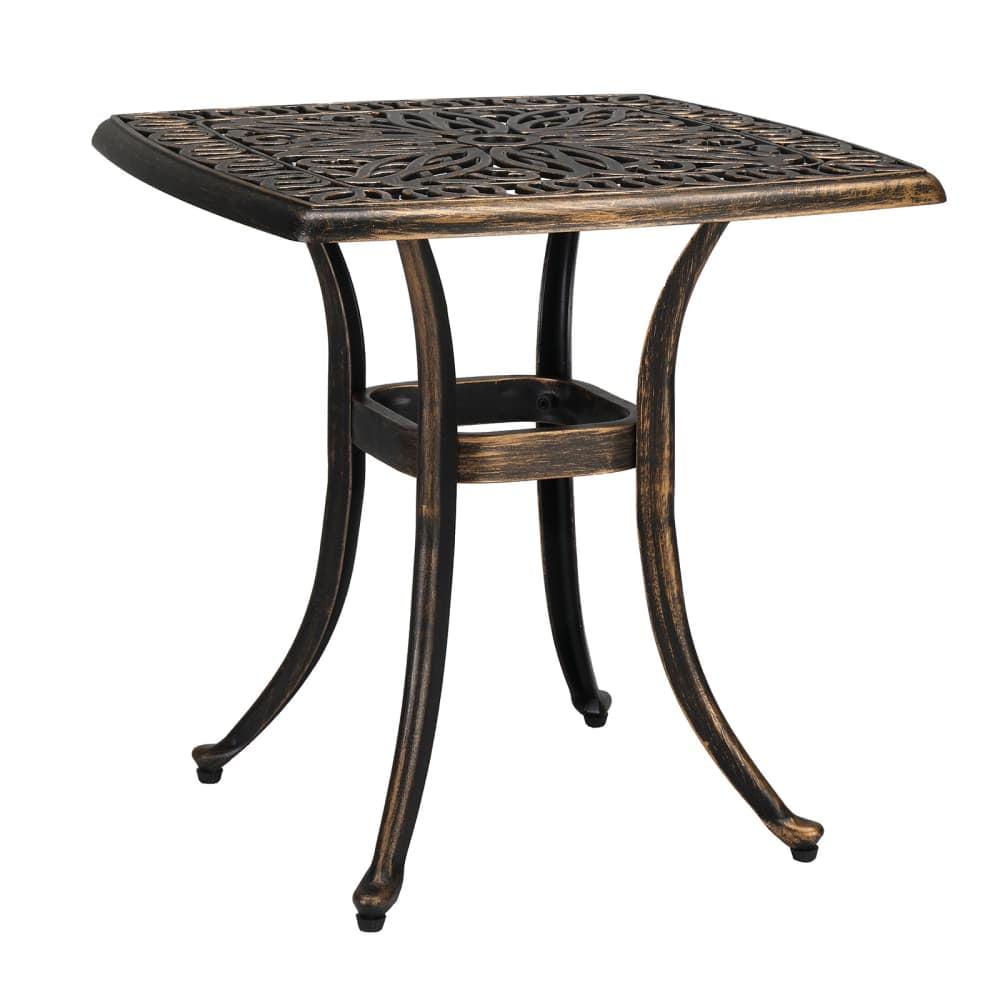 Hassch 21.3" Square Patio Table, Modern Cast Aluminum Table, Outdoor ...