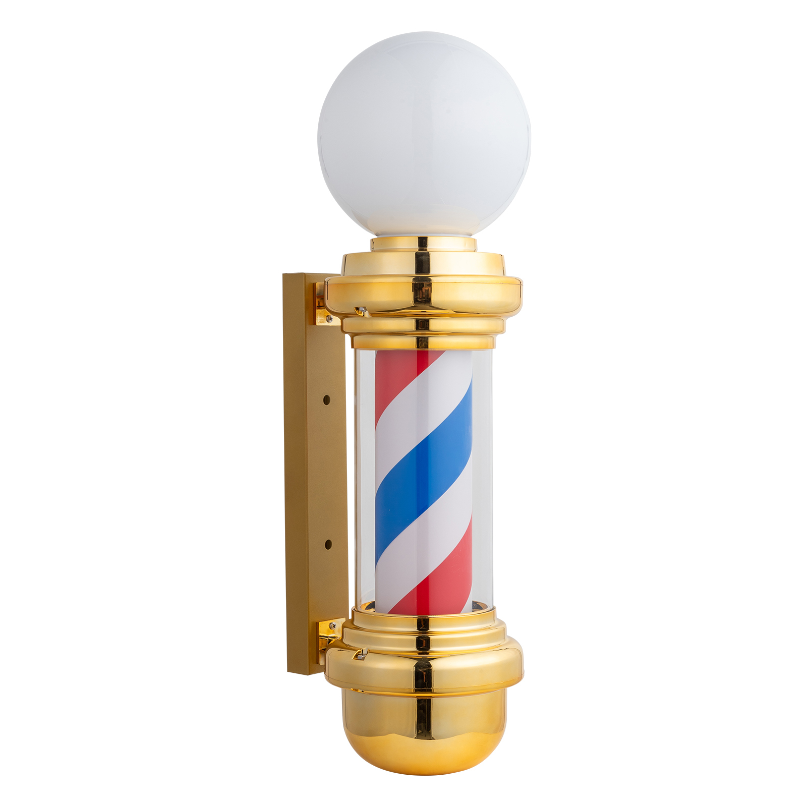 Hassch 27" Barber Shop LED Pole Light, Golden Red White Blue Rotating ...