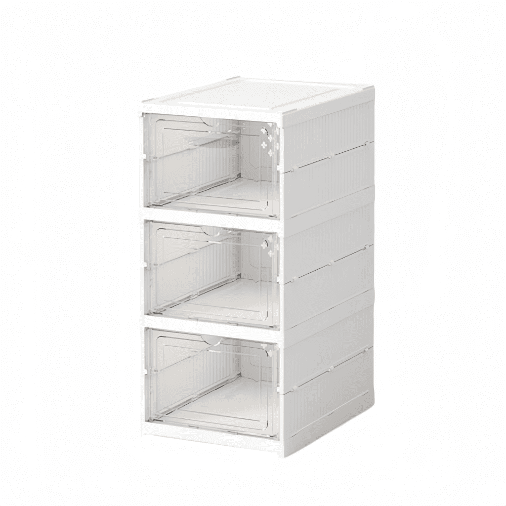 Hassch 3-Layer Shoe Storage Boxes, Stackable Sneaker Container, Shoe ...