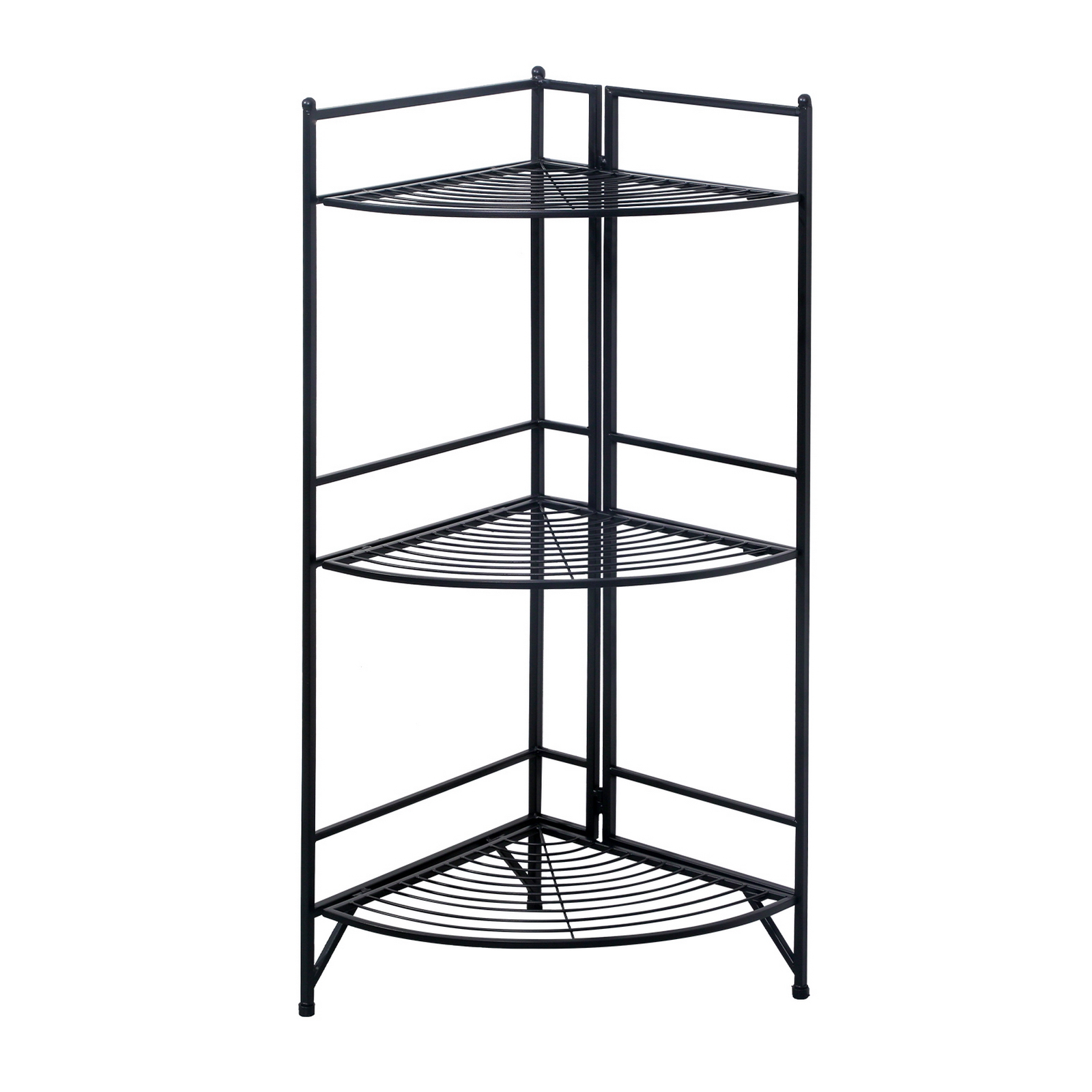 Hassch 3 Tier Coner Storage Rack Folding Metal Shelf for Home Bedroom ...