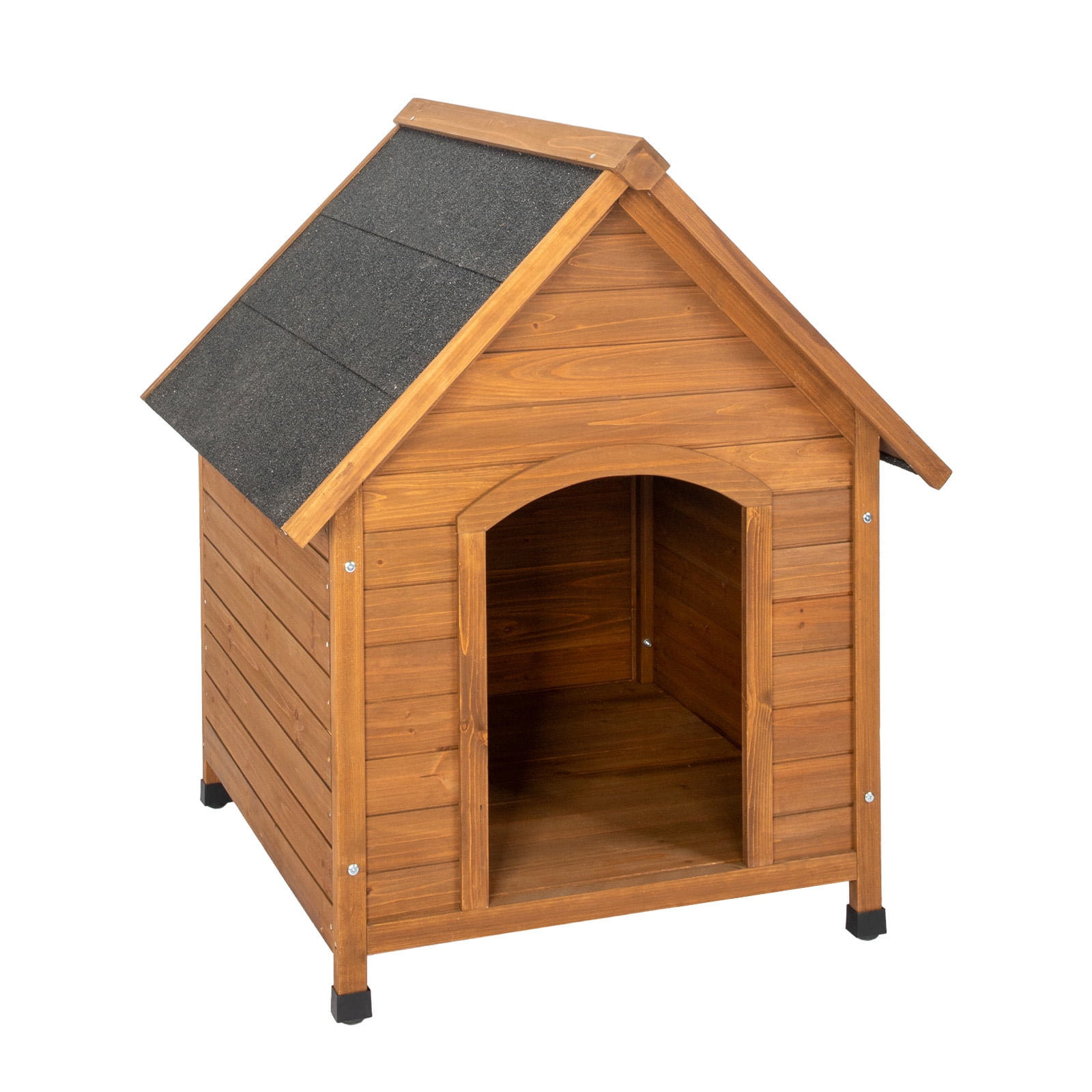 Hassch 34.3" Dog House, Outdoor Wooden Dog Kennel with Waterproof Roof ...