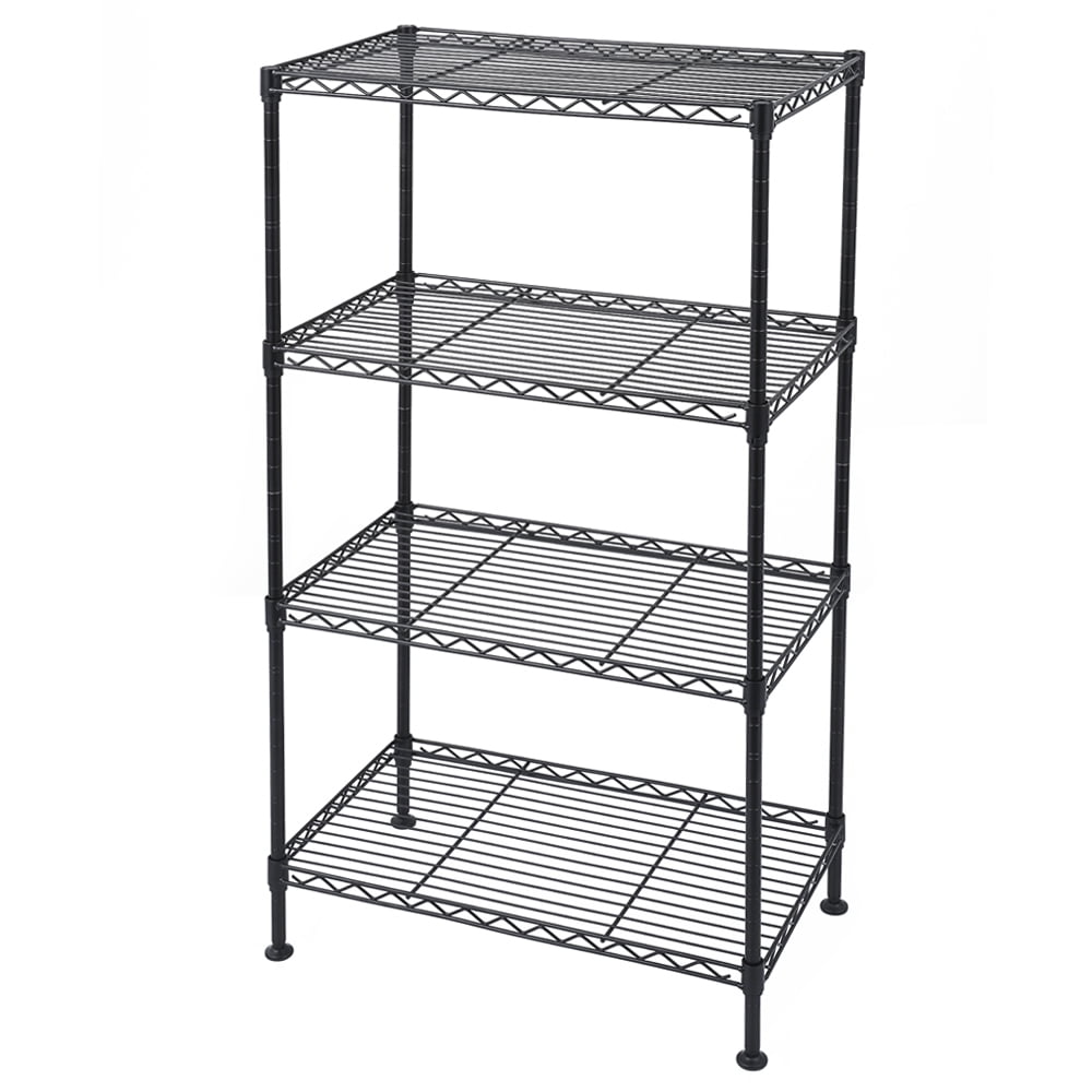 Hassch 4-Tier Freestanding Metal Storage Shelf, Narrow Wire Shelving ...