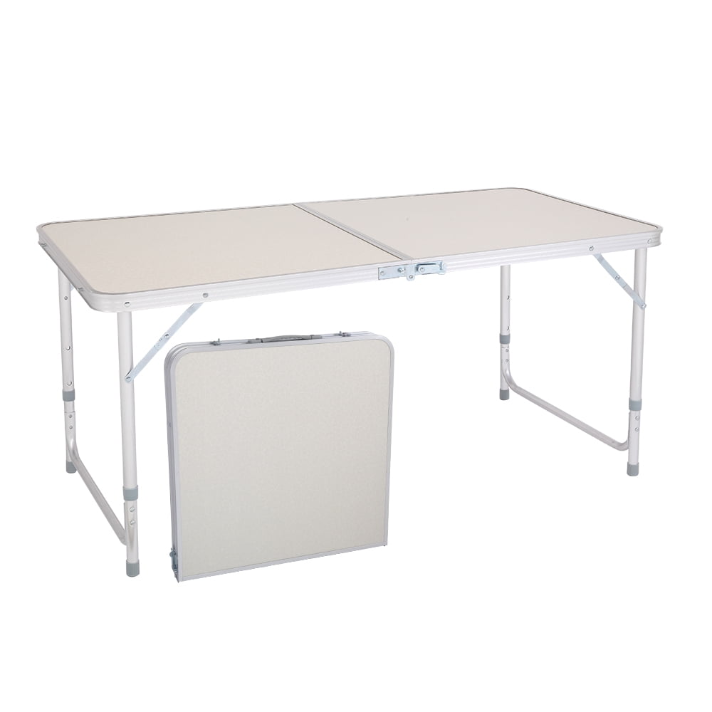 Hassch 4ft Folding Table, Portable Dining Table, 21" - 27" Height ...