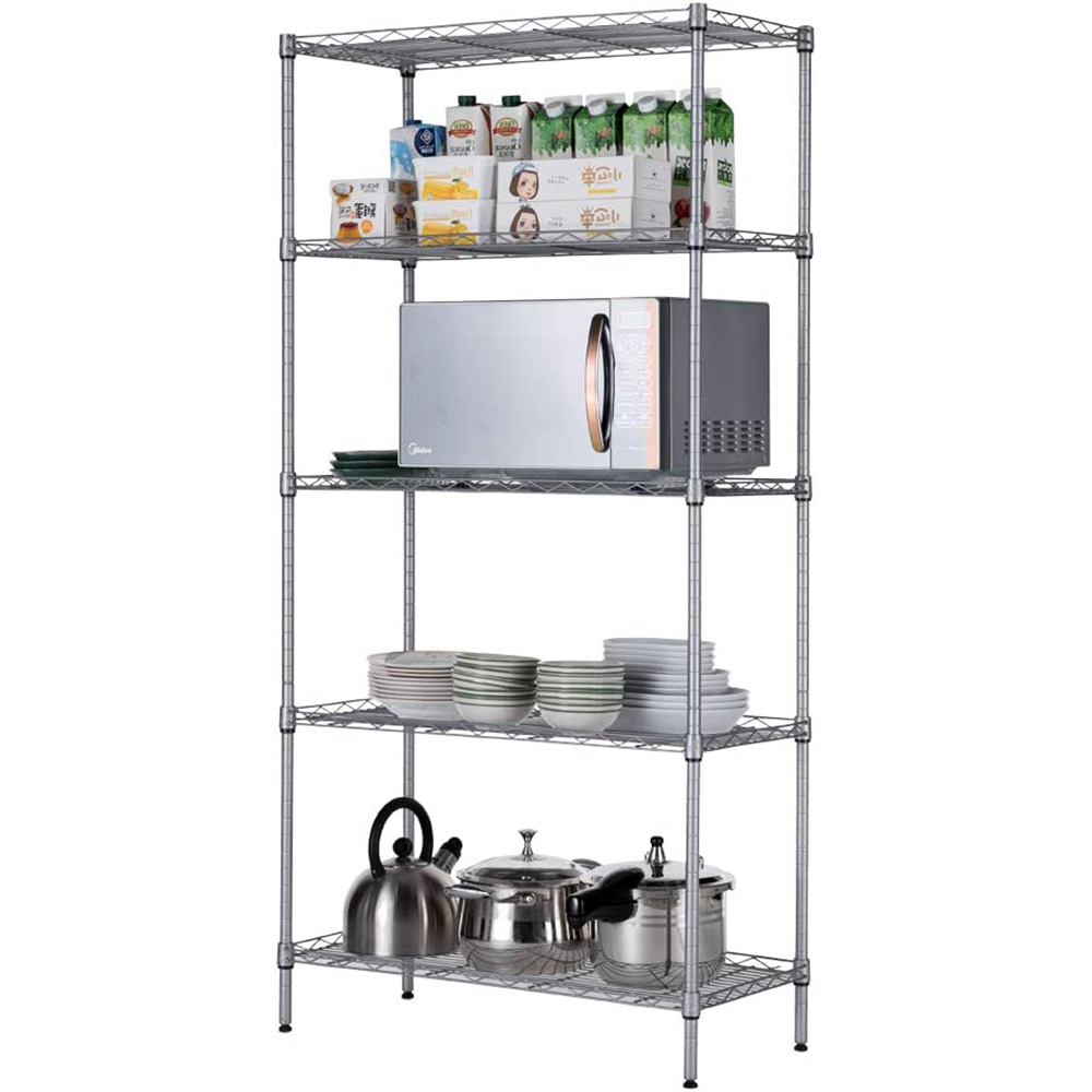 Hassch 5-Shelf Adjustable, Heavy Duty Storage Unit for Pantry, Kitchen ...