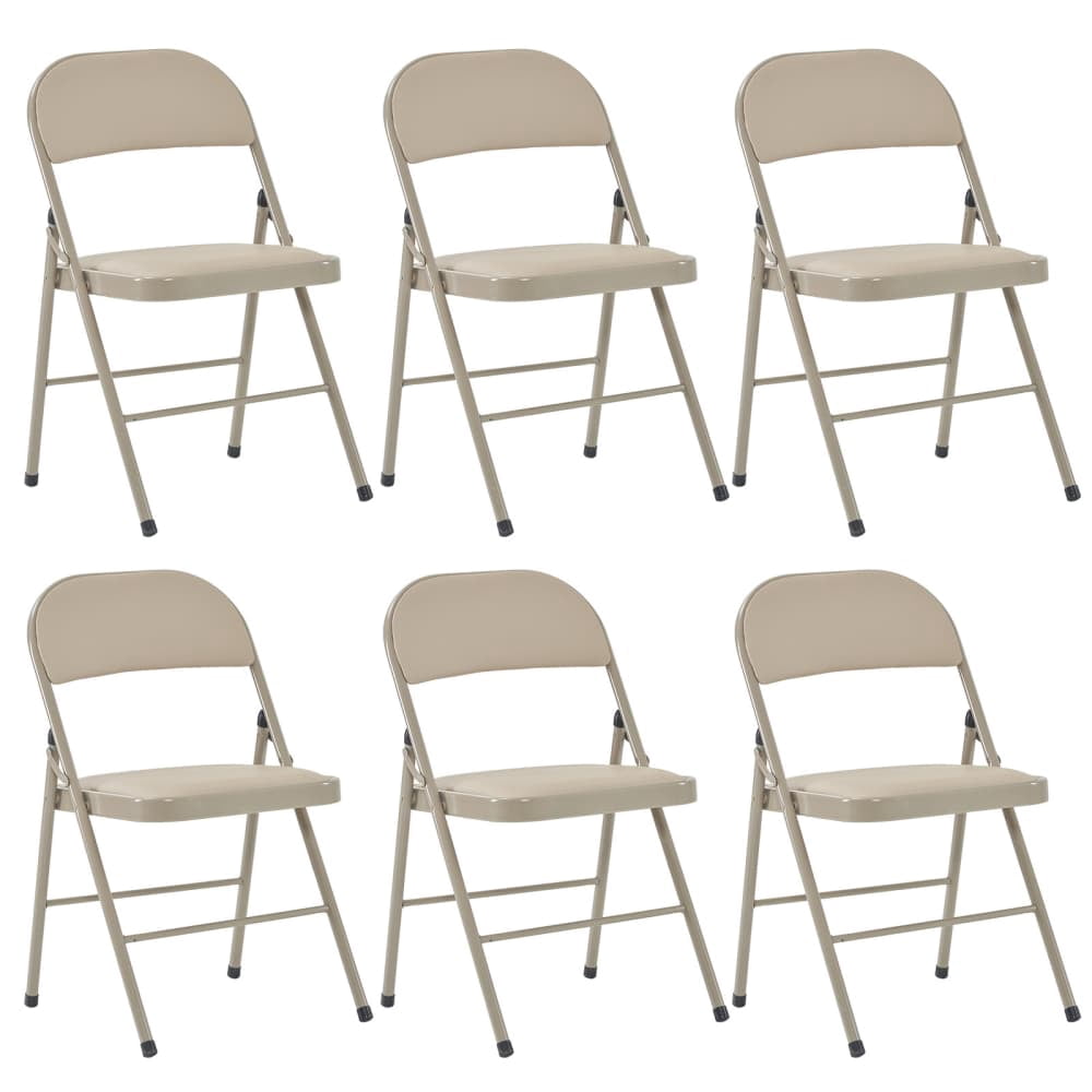 Hassch 6PCS Folding Chairs,Portable Iron Chairs with Padded Seats ...