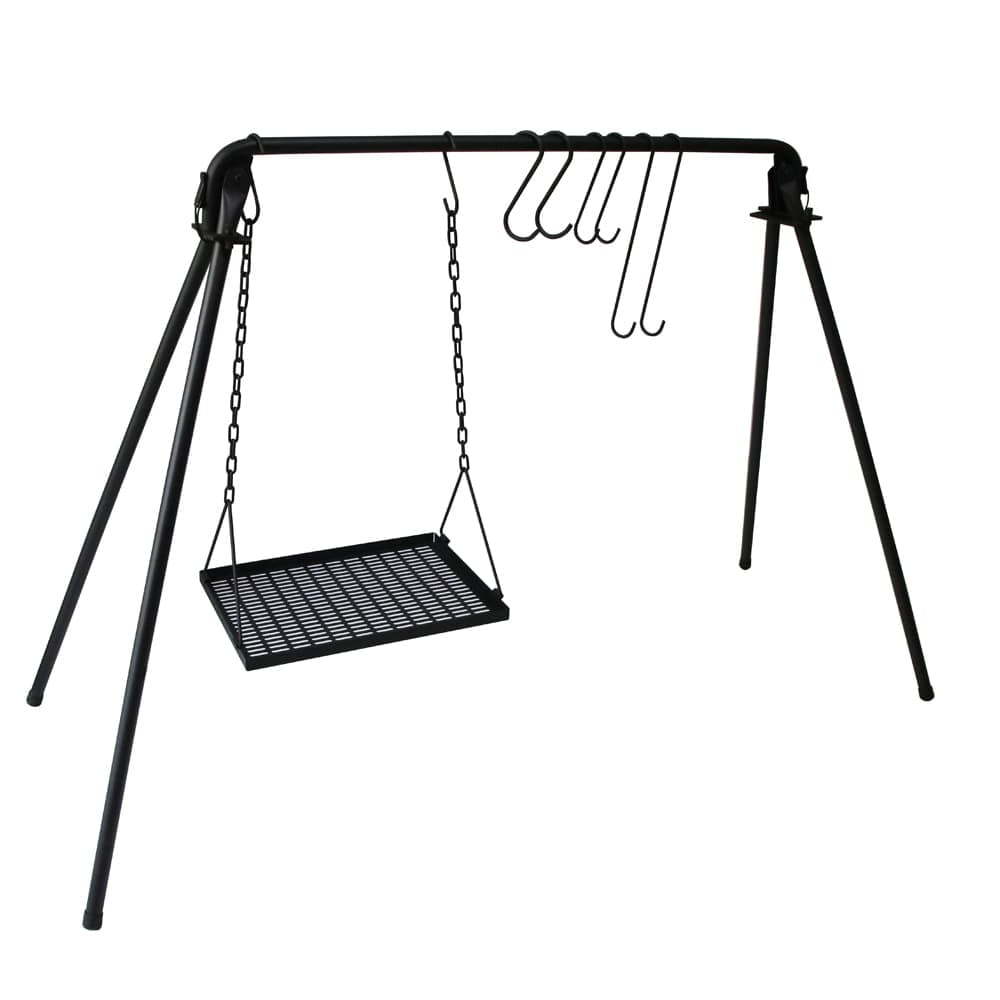 Hassch BBQ Grill, Swing Hanging Cooking Stand with Adjustable Grill ...