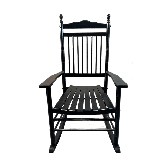Hassch Balcony Porch Adult Rocking Chair High Back Slat Solid Wood ...