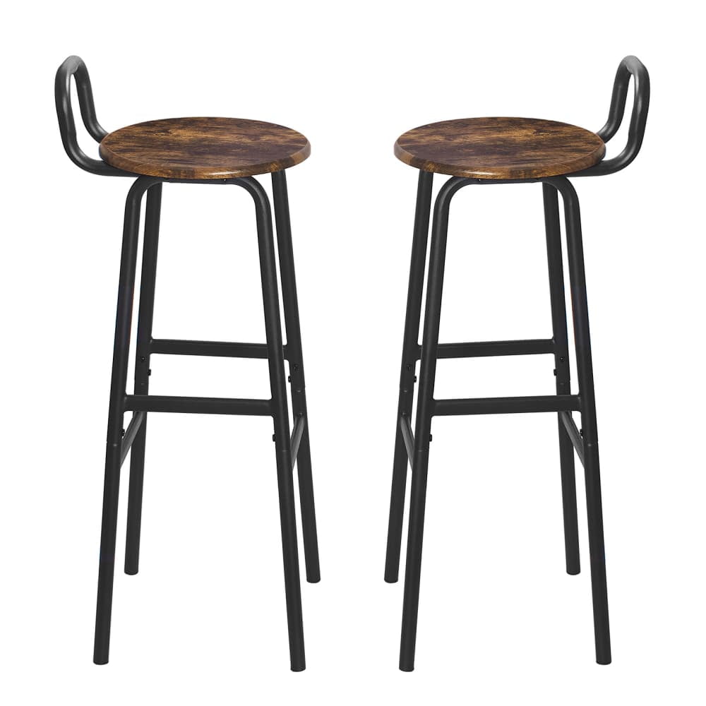 Hassch Bar Stools Set of 2, Counter Height Stools with Back, 34.6"H Pub ...