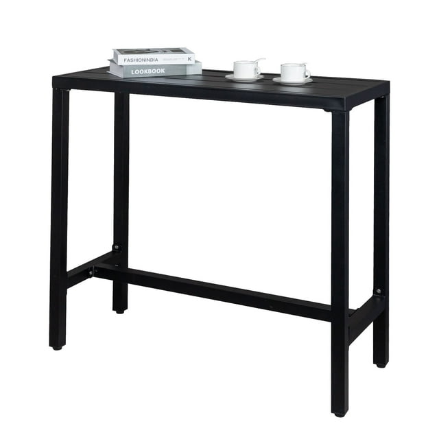 Hassch Bar Table, 40 inch Patio Counter Height Table, Outdoor Metal ...