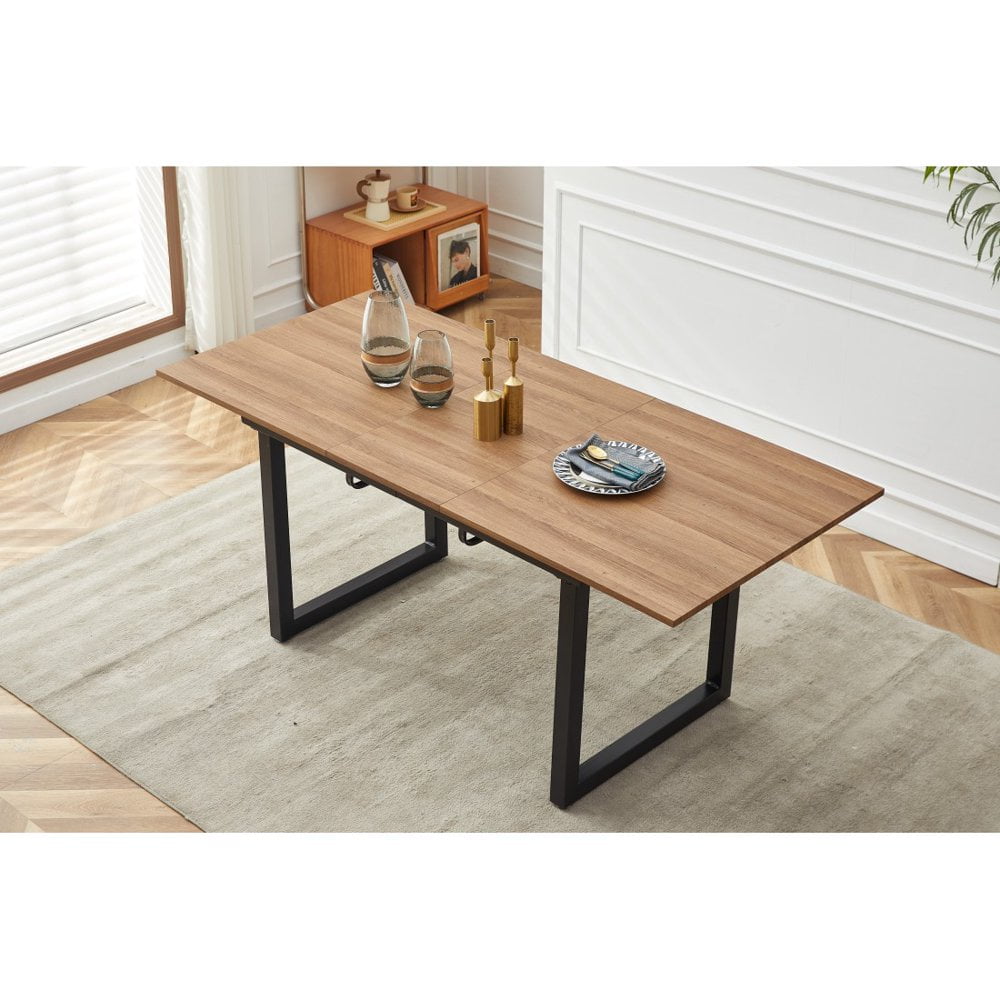 Hassch Dining Table Extendable Kitchen Table for 4-6, Industrial ...
