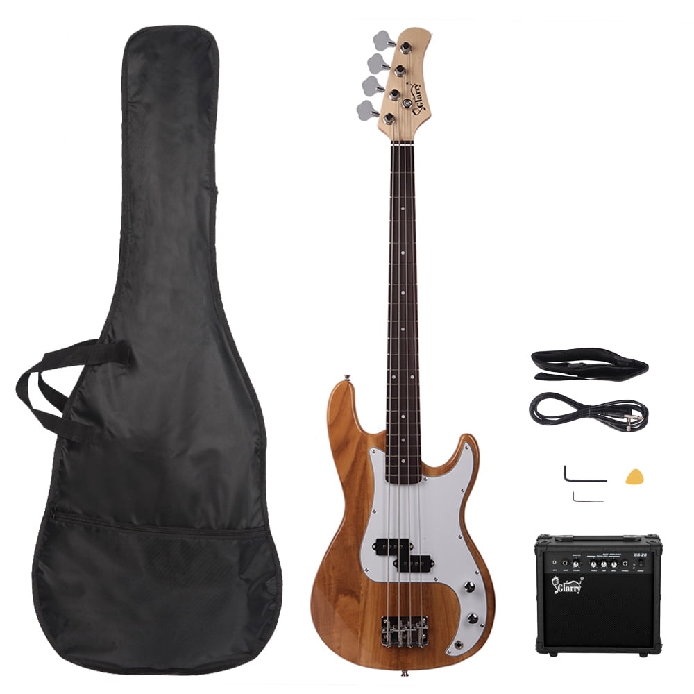 Hassch Electric Bass Guitar Kit, Full Size 4 String, with Bag, Strap ...