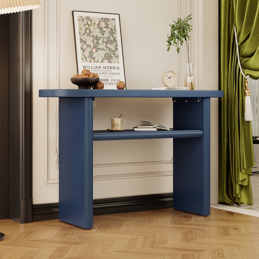Hassch Entryway Console Table, Wood Sofa Table with Open Shelf for ...