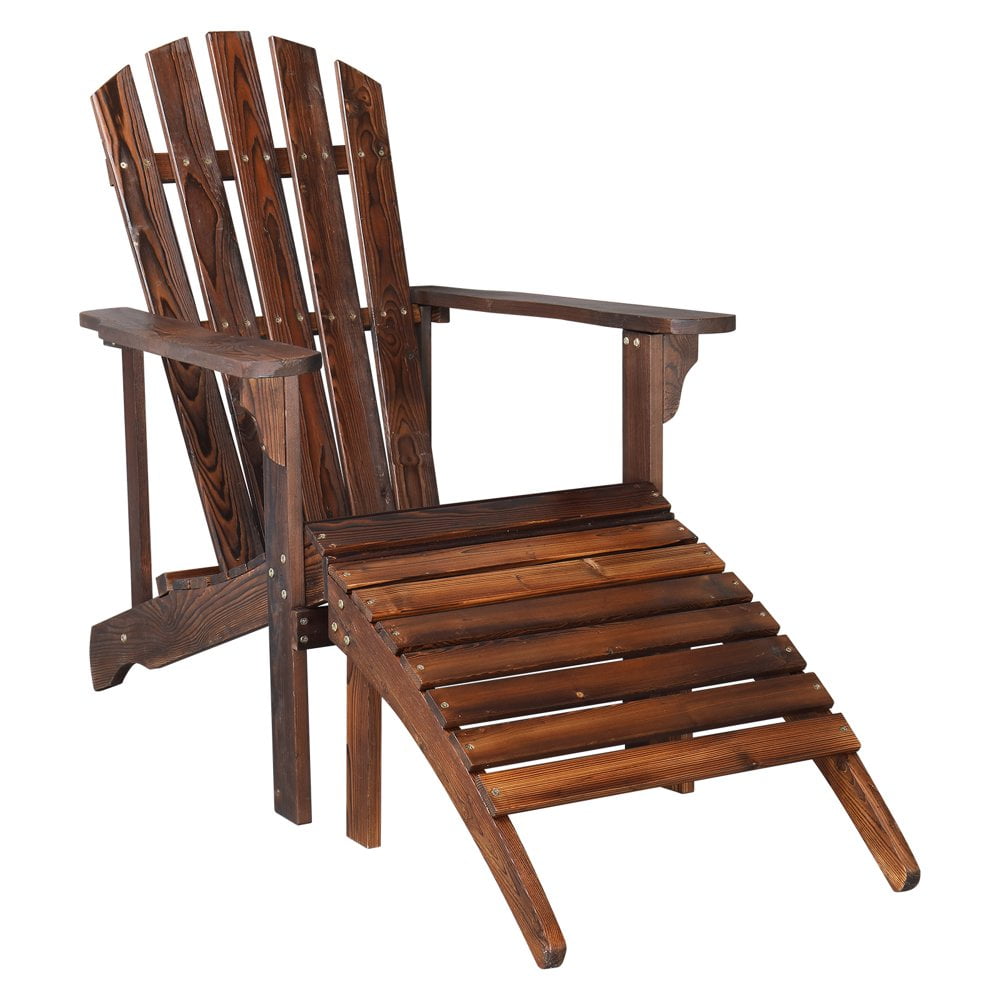 Hassch Folding Wooden Armchair with Footstool Set, Stylish Low Profile ...