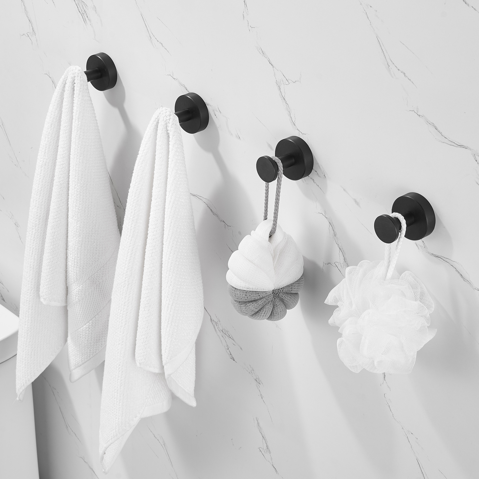 Hassch Hanger Hooks 4 Pack, Keys Hook Towel Hanger Wall Mounted Round ...