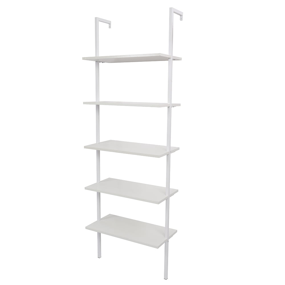 Hassch Ladder Bookshelf 5-Tiers Bookcase Wall-Mounted Storage Display ...