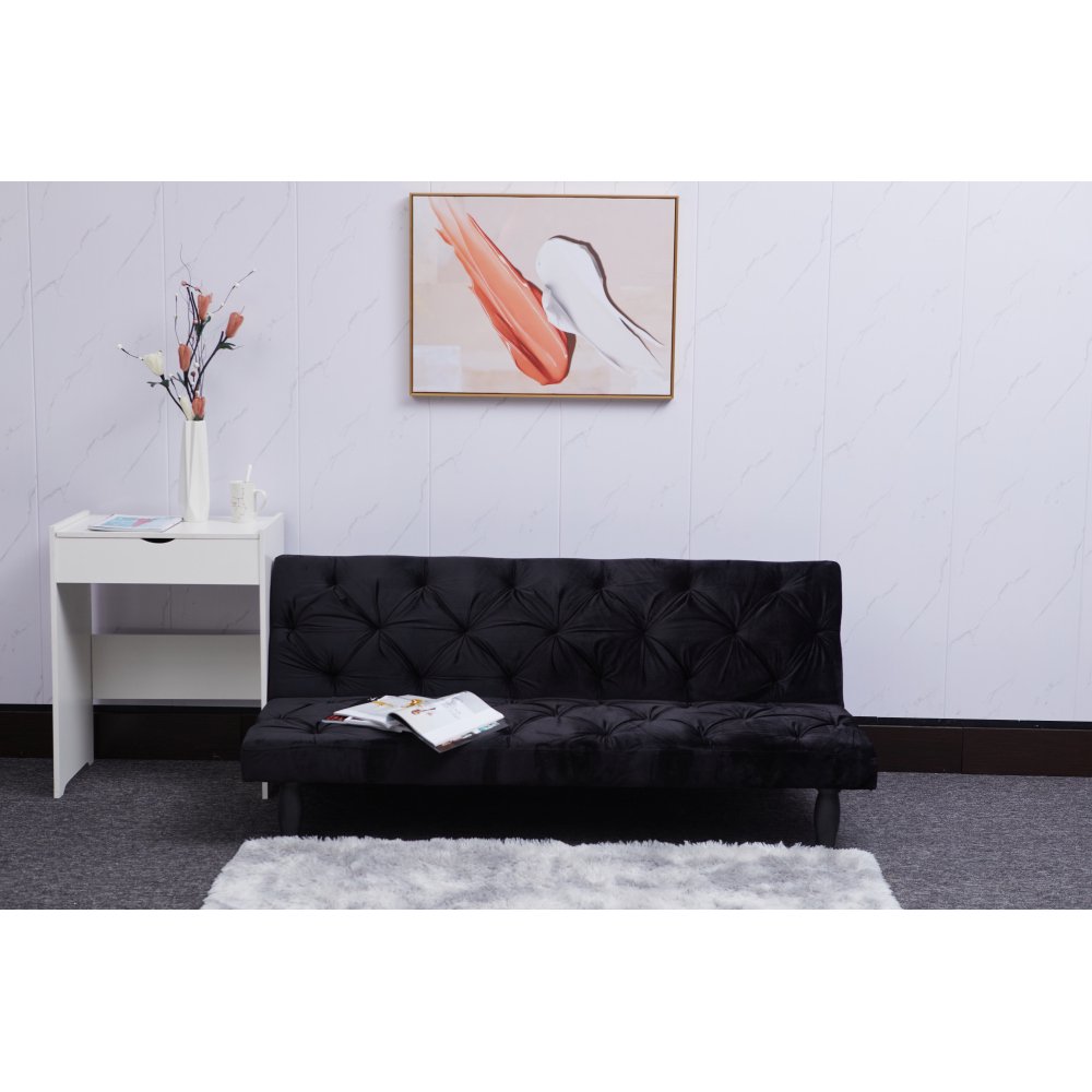 Hassch Modern 66" Velvet Sofa Converts into Sofa Bed Adjustable Back ...