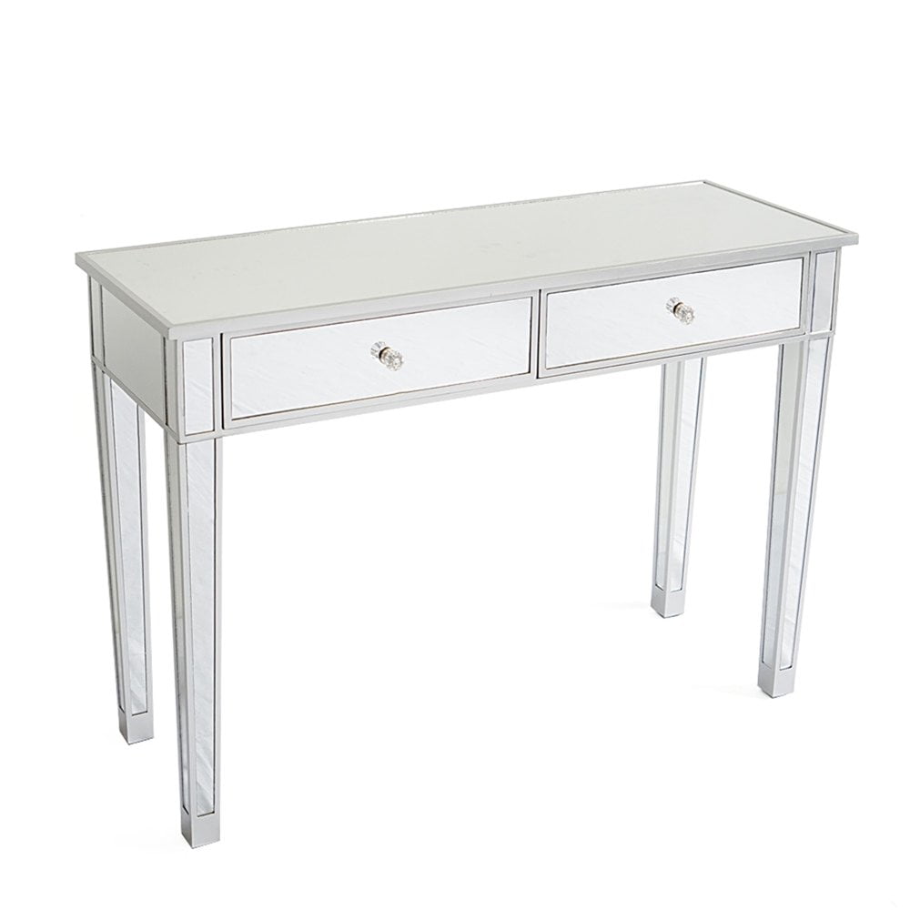 Hassch Modern Computer Desk Mirrored Dressing Table with 2 Storage ...