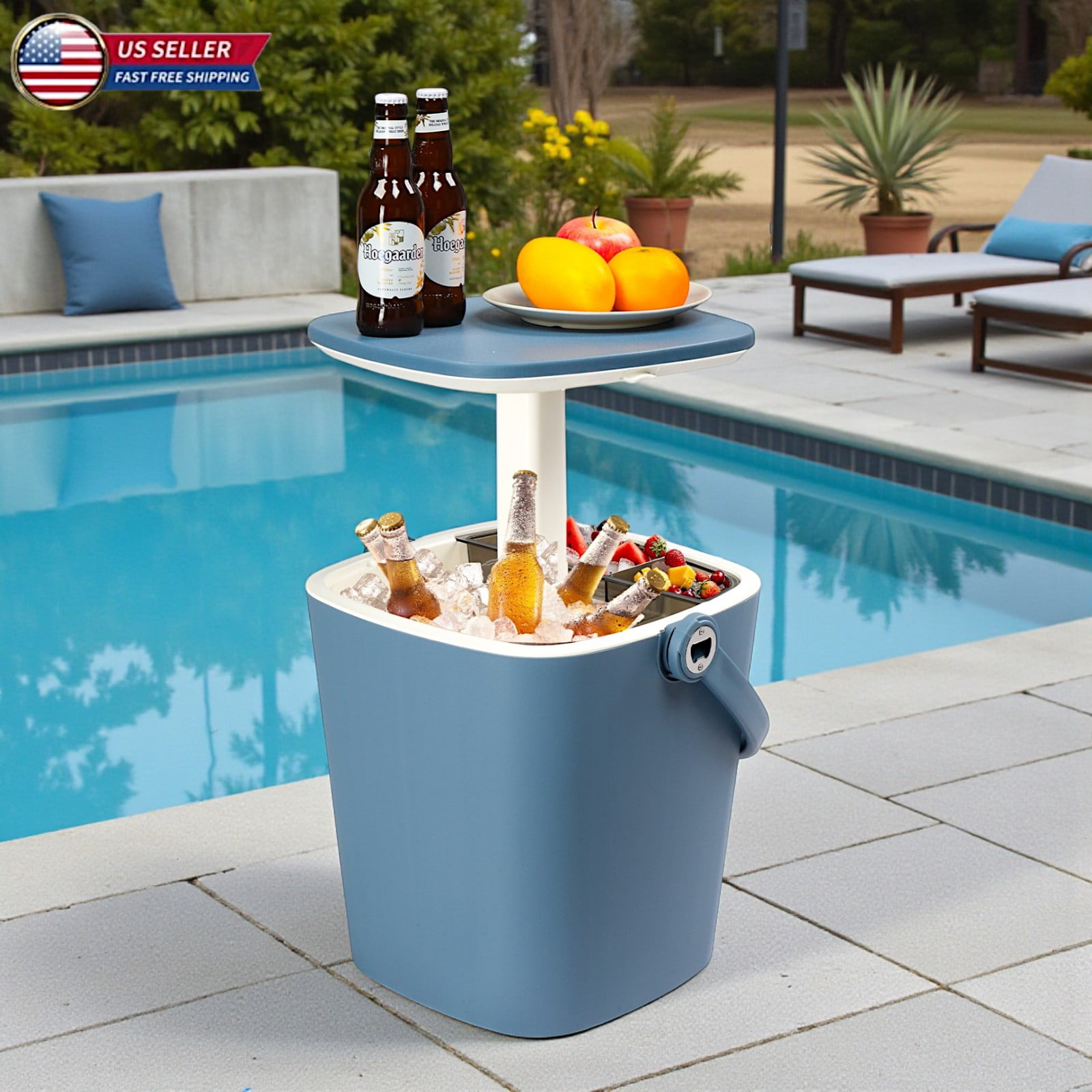 Hassch Pop-Up Cooler Table with Bottle Opener - 4 Gallon Portable ...