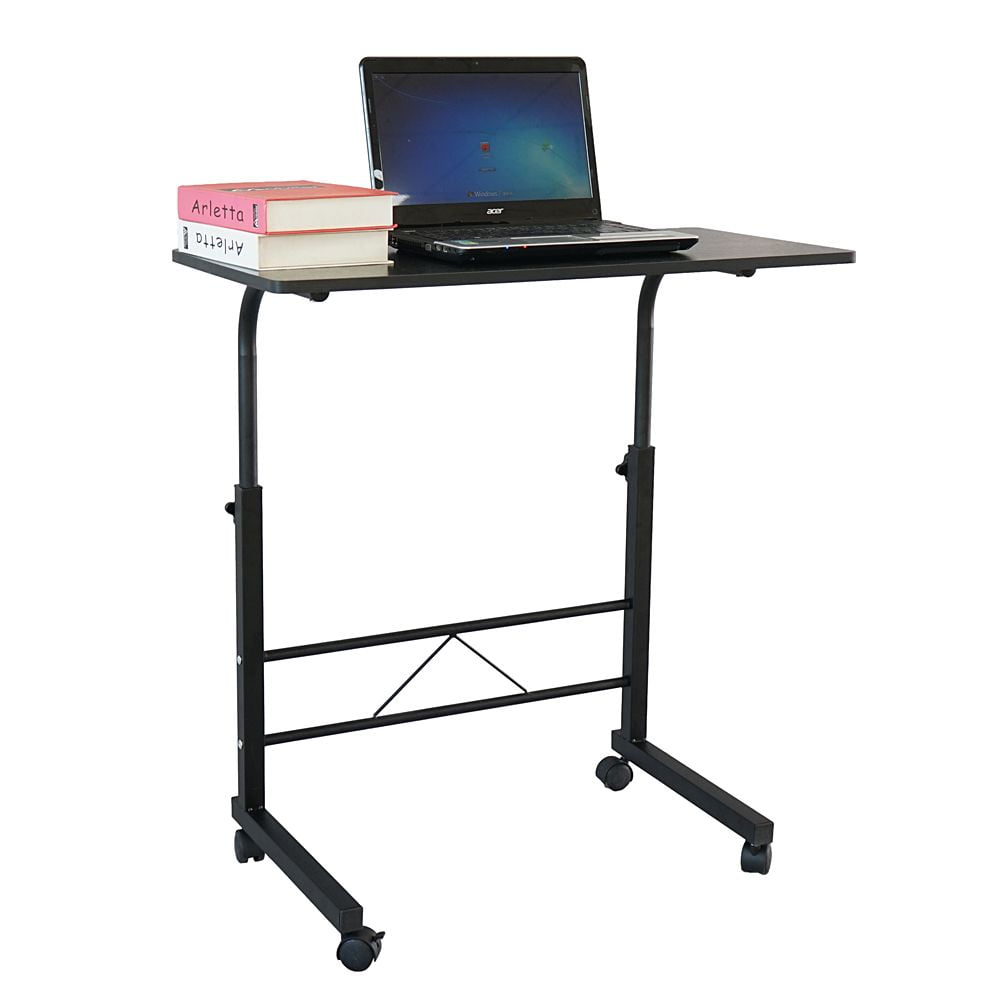 Hassch Small Laptop Table with 4 Wheels and Adjustable Height, Rolling ...