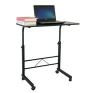 Rolling Laptop Table, TeqHome Small Standing Desk Adjustable Height ...