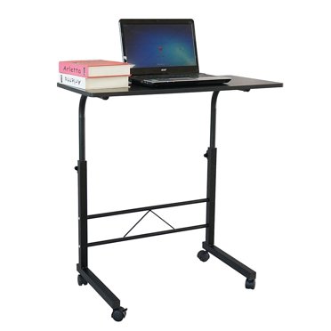Rolling Laptop Table, TeqHome Small Standing Desk Adjustable Height ...