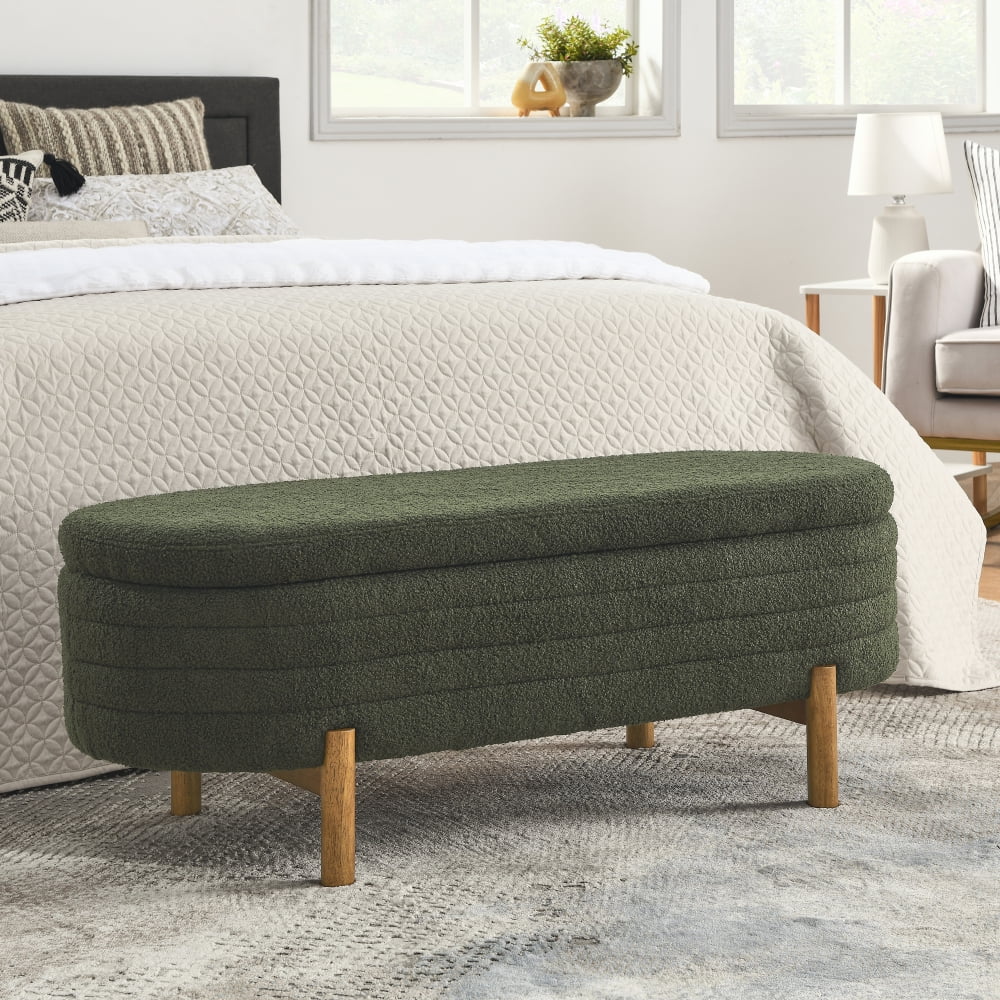 Hassch Storage Ottoman Bench, 46 Inch End of Bed Bench for Bedroom ...