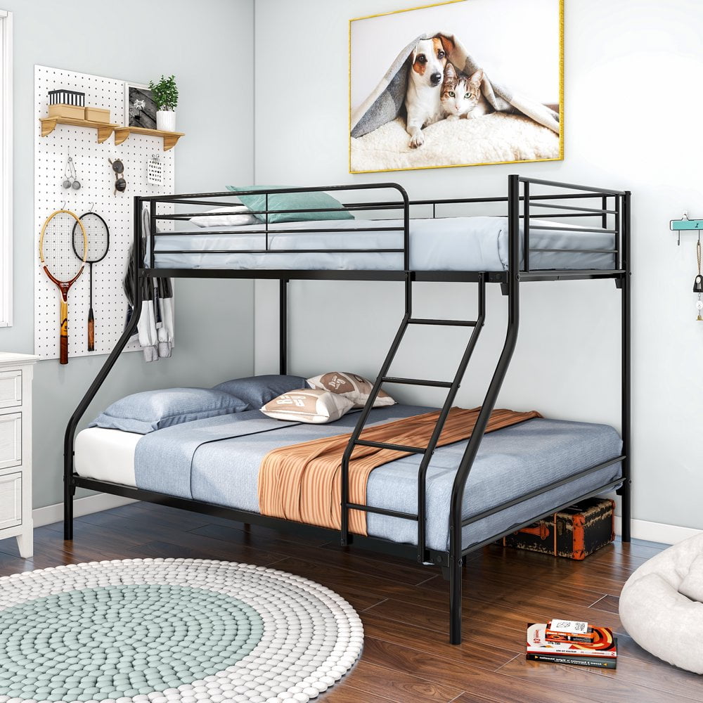 Hassch Twin-Over-Full Metal Bunk Bed, Easy Assembly with Enhanced Upper ...