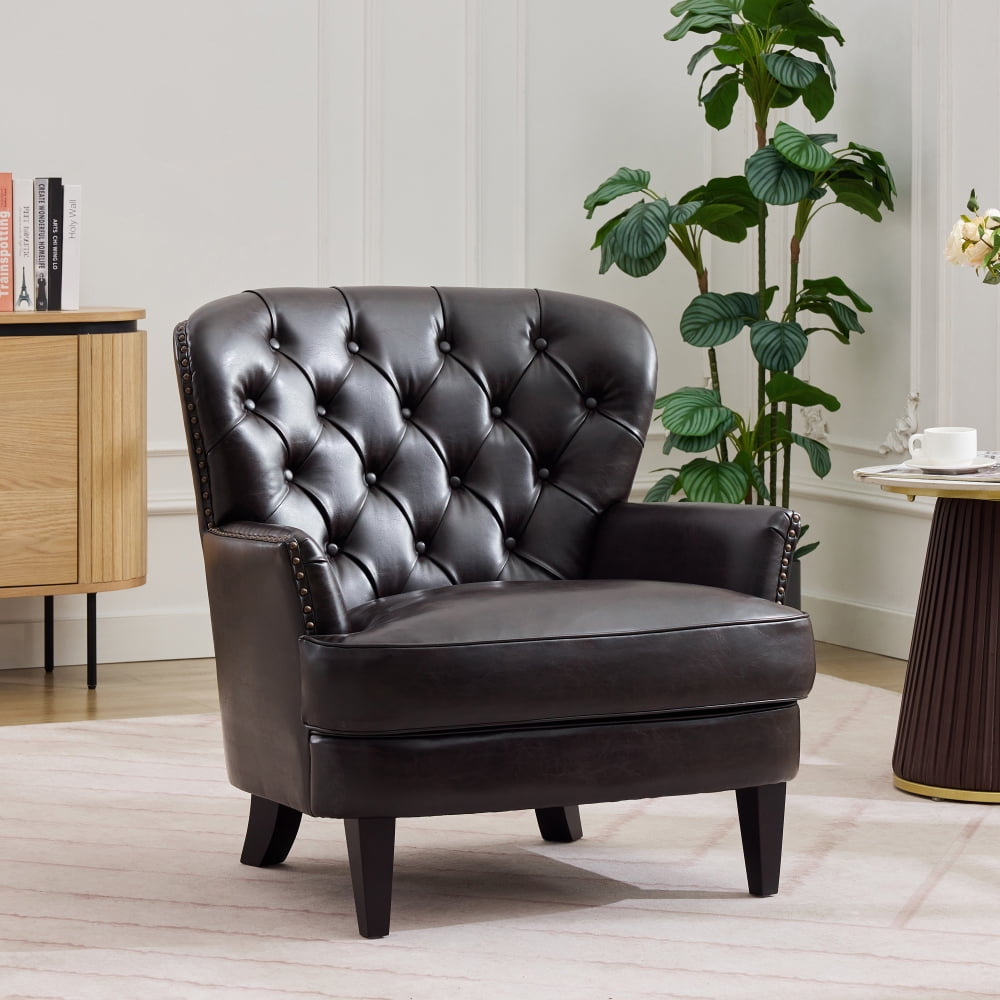 Hassch Upholstered Accent Chair with Button Tufted Back, Single Sofa ...