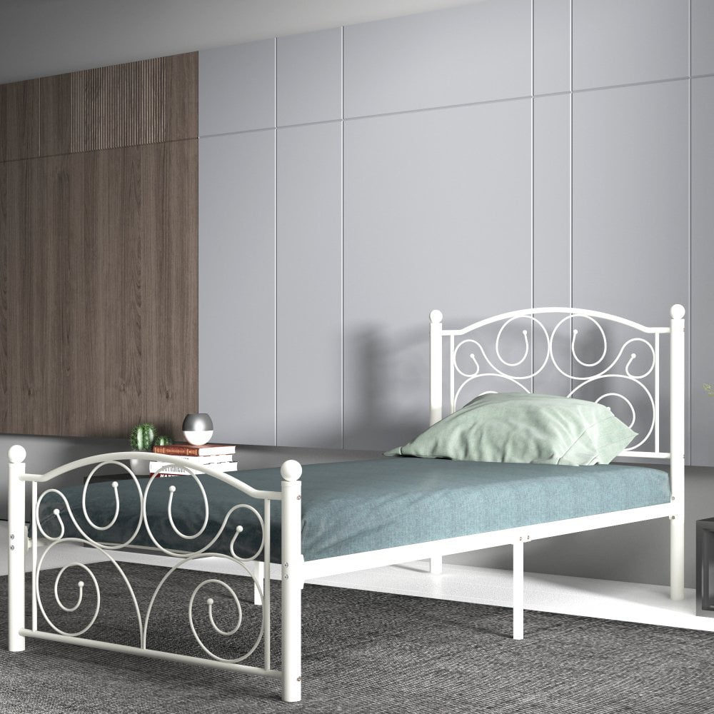Hassch Vintage Platform Bed Twin Size Metal Iron Bed Frame for Living ...