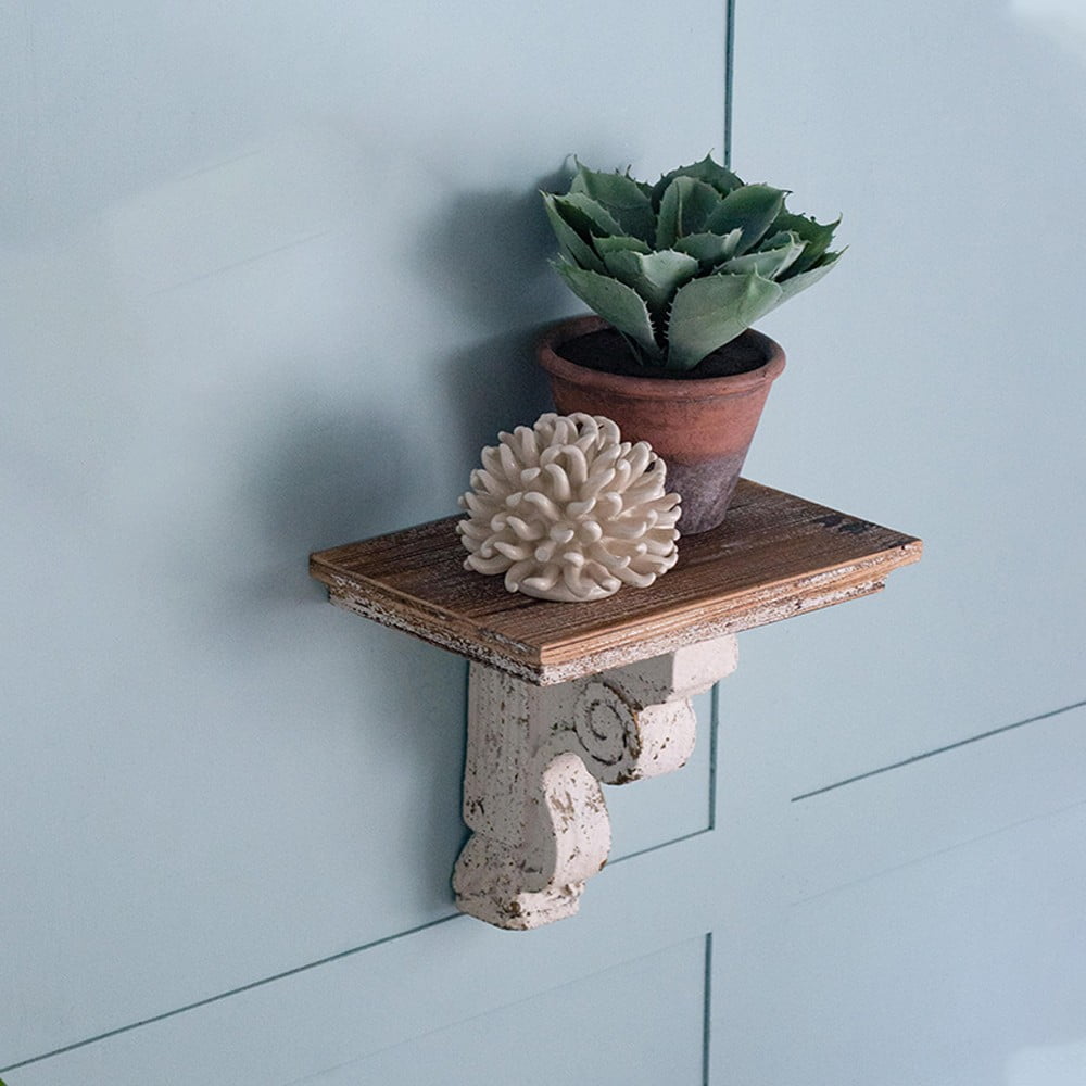 Hassch Wall Mounted Floating Shelf with Corbel Design, 13.8"W x 9.1"D x ...