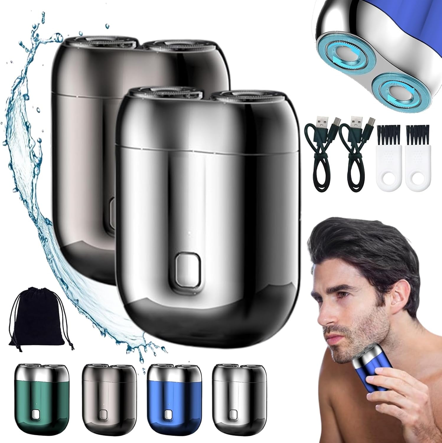 Hassignment Shaver, 2025 New Upgrade Pocket Shaver USB Mini Shavers for Men, Double-Headed ...