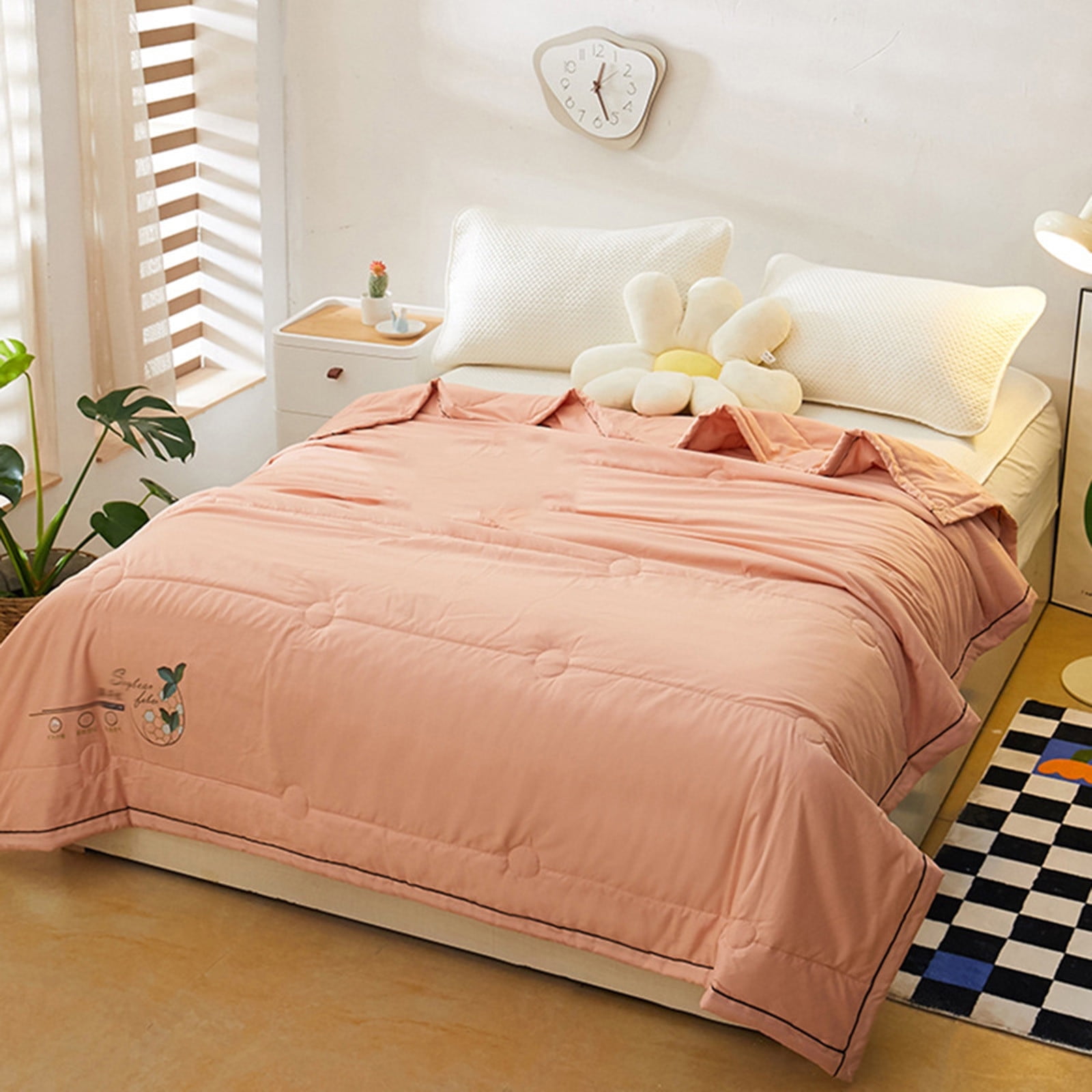 Hasta 60% Dto., Edredón de verano color menta, efecto frío de doble cara, ligero y lavable ...