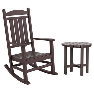 BOWERY HILL Windsor Traditional Rocking Chair in Medium Brown - Walmart.com